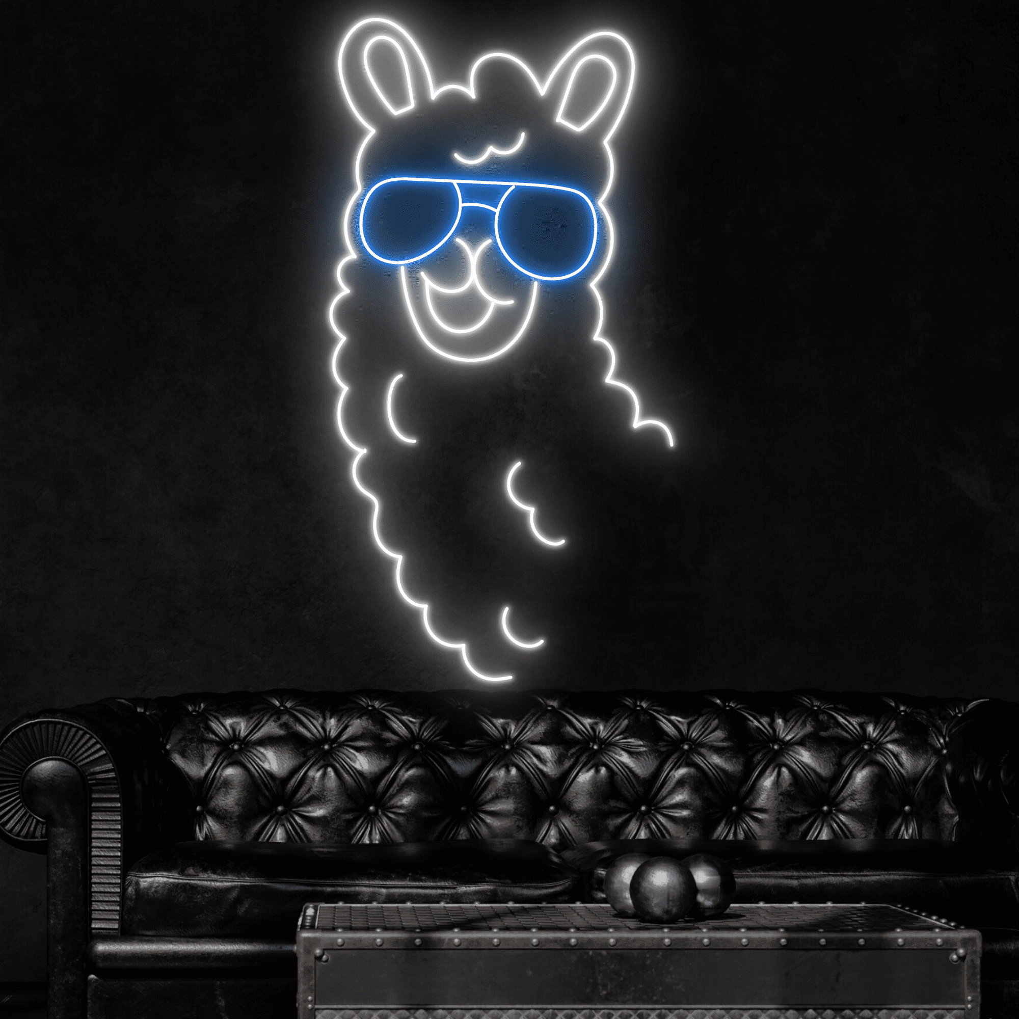 Craftnamesign Cool Llama Neon Sign, Llama Wall Art, Alpaca Wall Decor ...