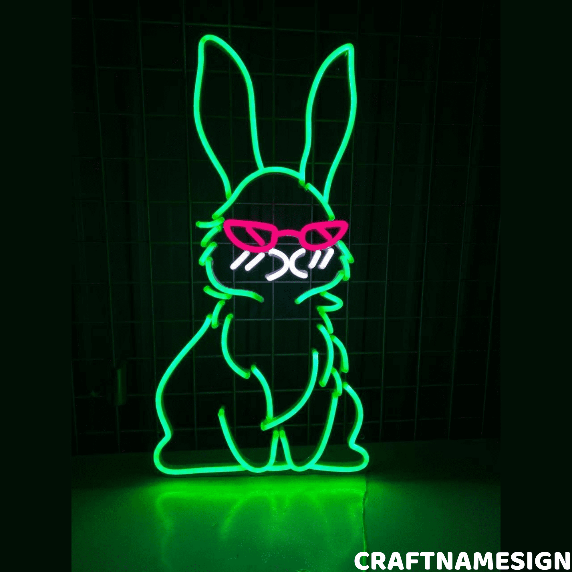 Craftnamesign Cool Rabbit Neon Sign, Bar Pub Wall Decor, Kids Zone Wall ...