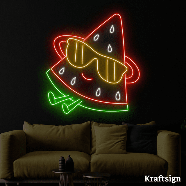 Craftnamesign Cool Watermelon Neon Sign, Fruit Shop Decor, Beach Club ...