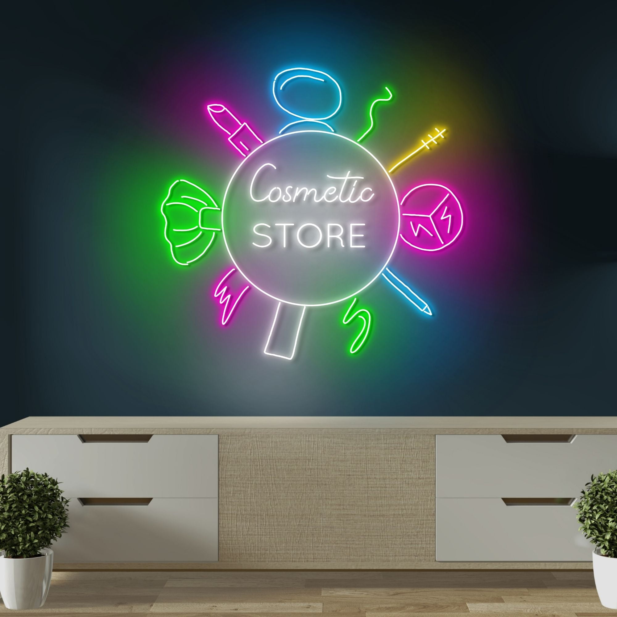Craftnamesign Cosmetic Store Neon Light Wall Art, Open Sign For ...