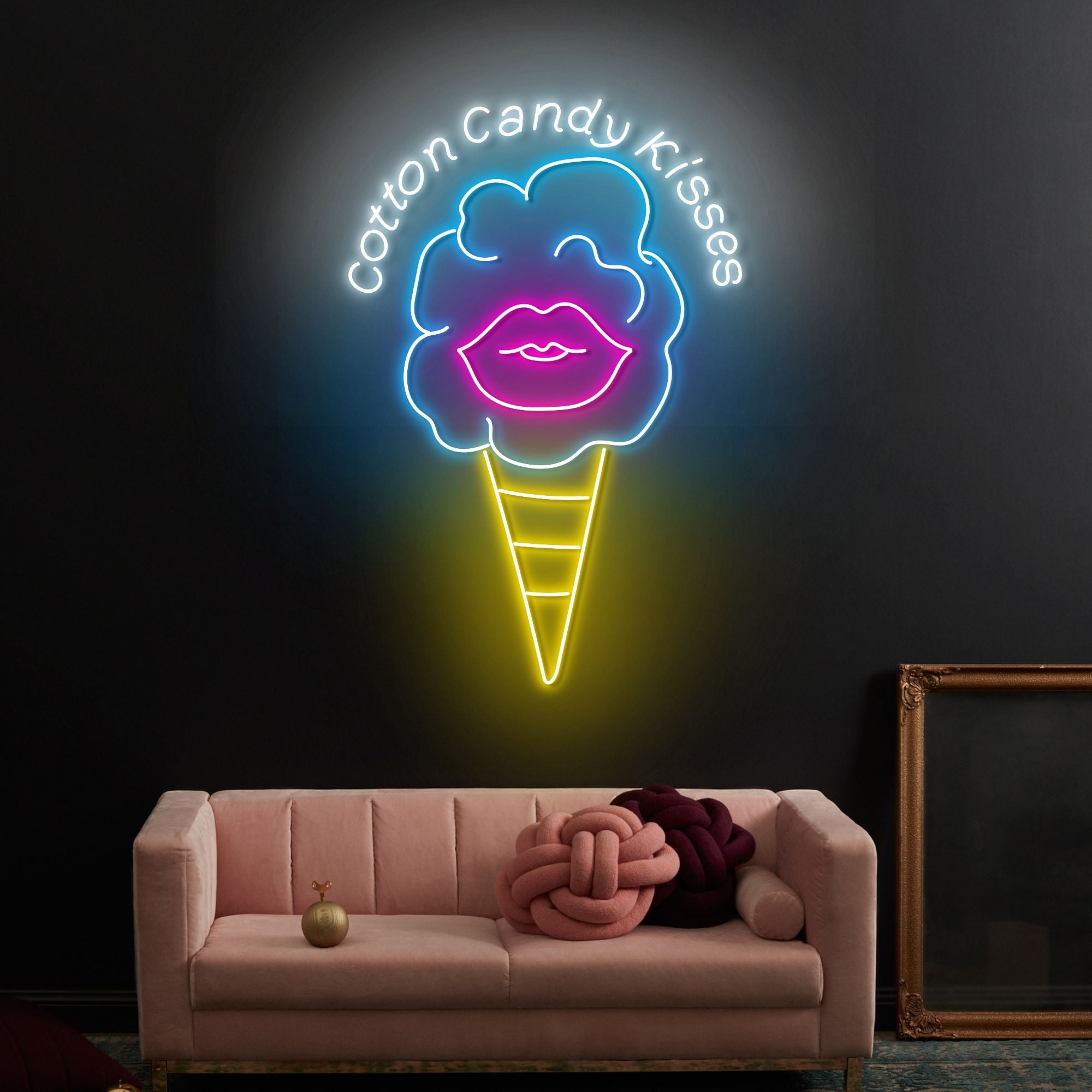 Craftnamesign Cotton Candy Kisses Neon Light, Cotton Candy Led Sign ...