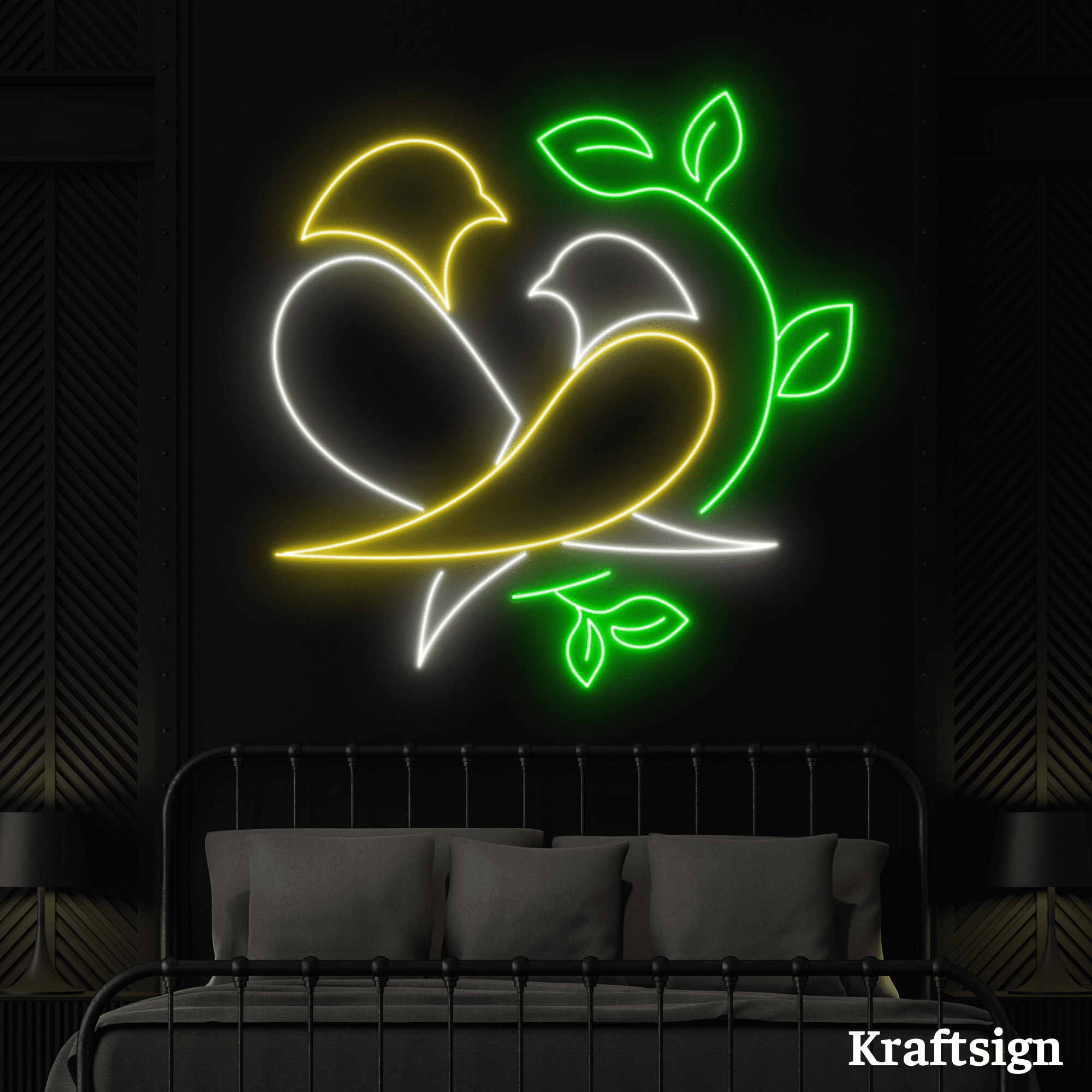 Craftnamesign Couple Bird Neon Sign, Bedroom Decor, Bird Lover Gifts ...
