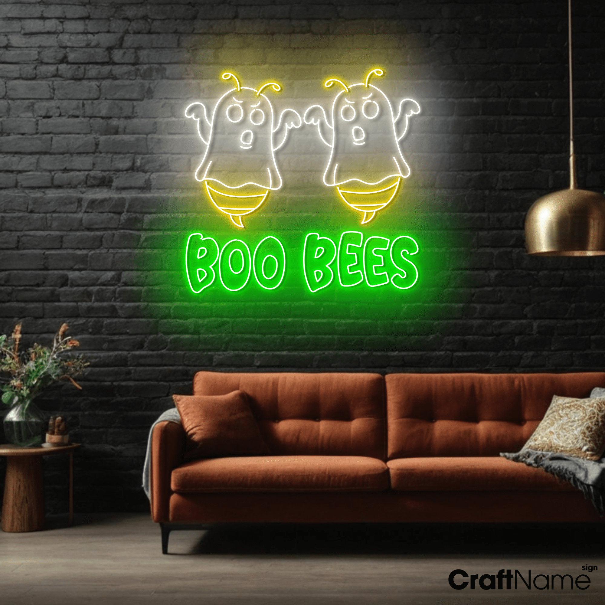 Craftnamesign Couple Boo Bees Neon Light For Halloween Party Holiday ...