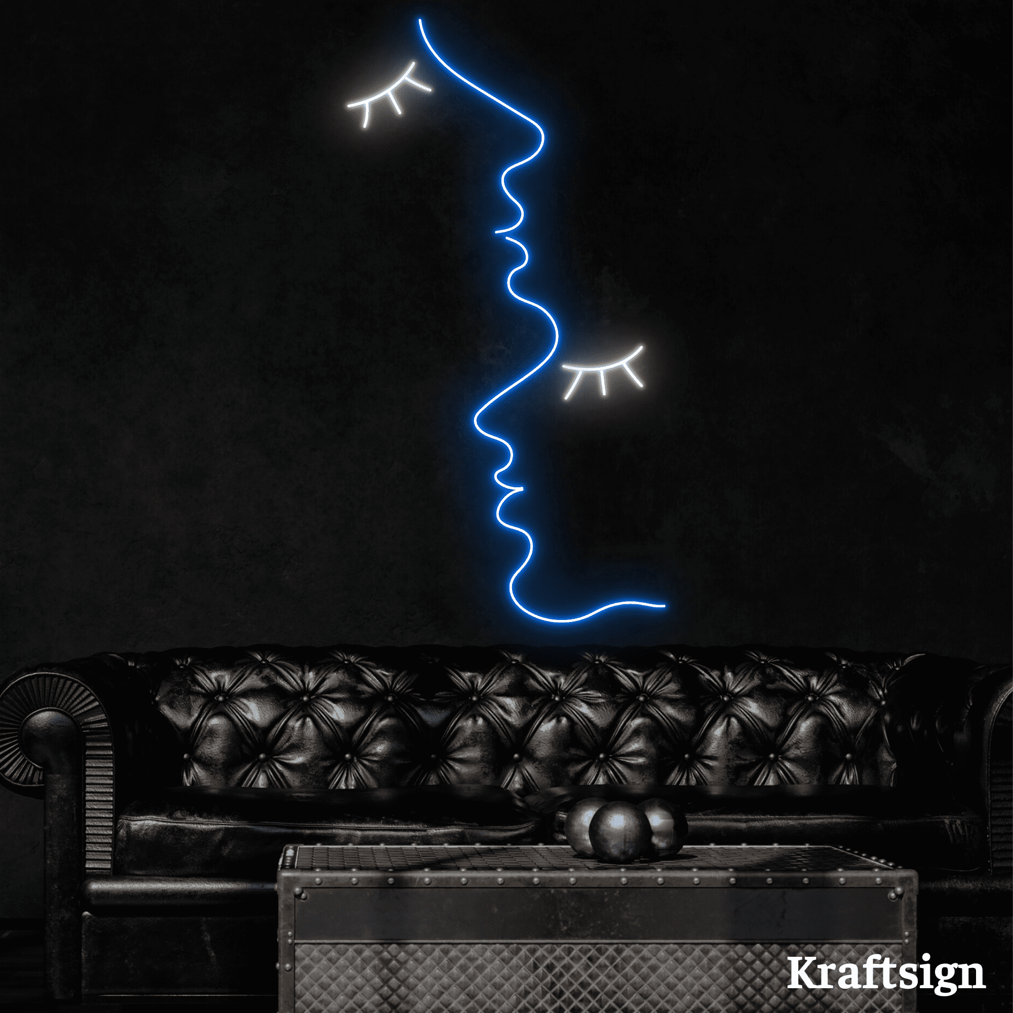 Craftnamesign Couple Face Neon Sign, Couple Line Art Sign, Bedroom ...