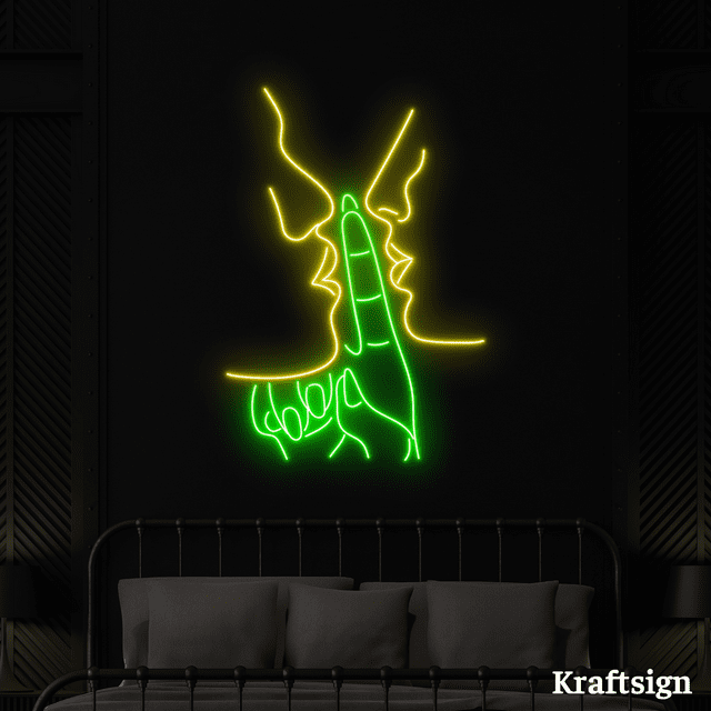 Craftnamesign Couple Face Neon Signs, Bedroom Decor, Bar Club Wall Art ...