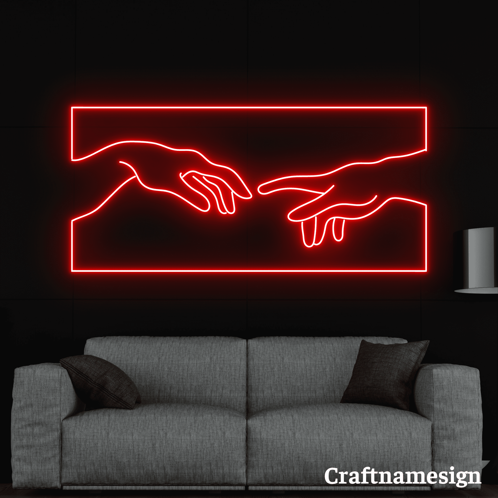 Craftnamesign Couple Hand Neon Sign for Living Room Bedroom Wall Decor ...