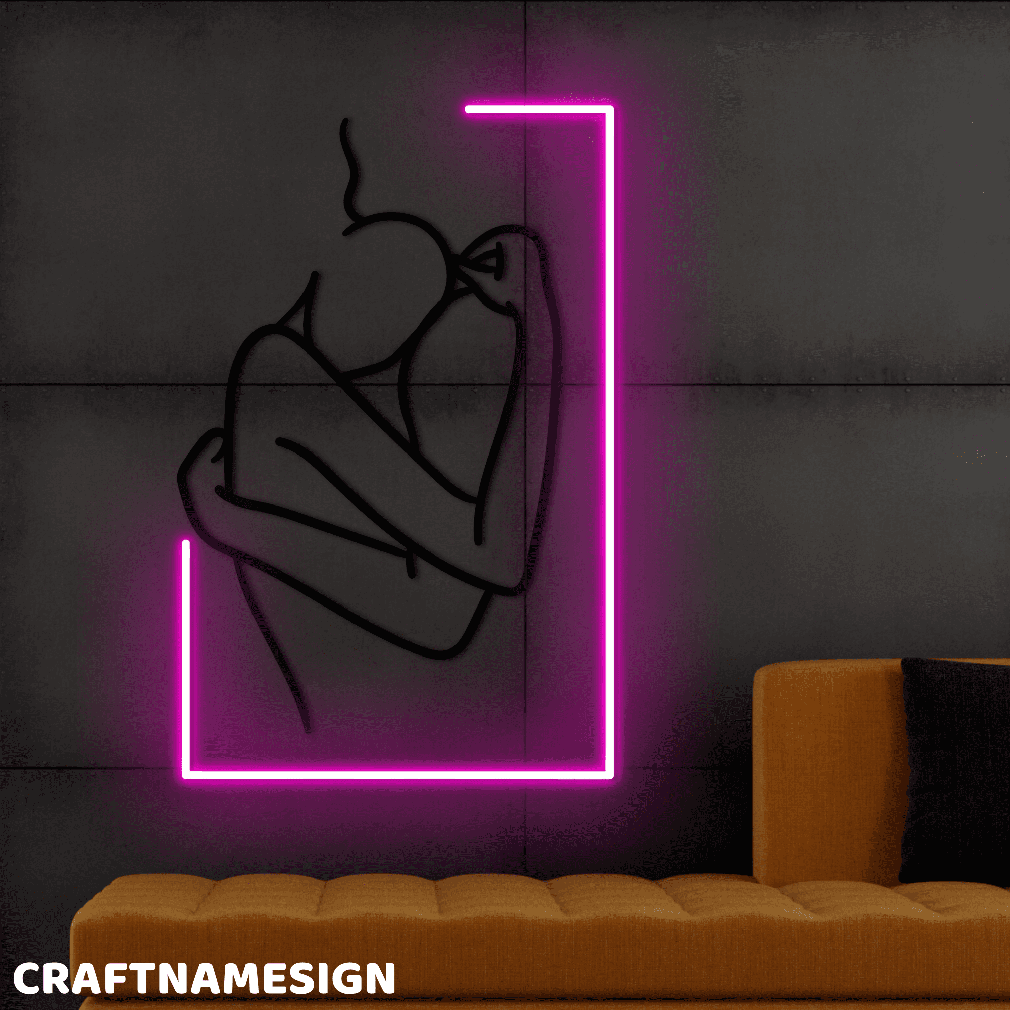 Craftnamesign Couple Hug Printed Neon Lights For Bedroom Couple Room ...