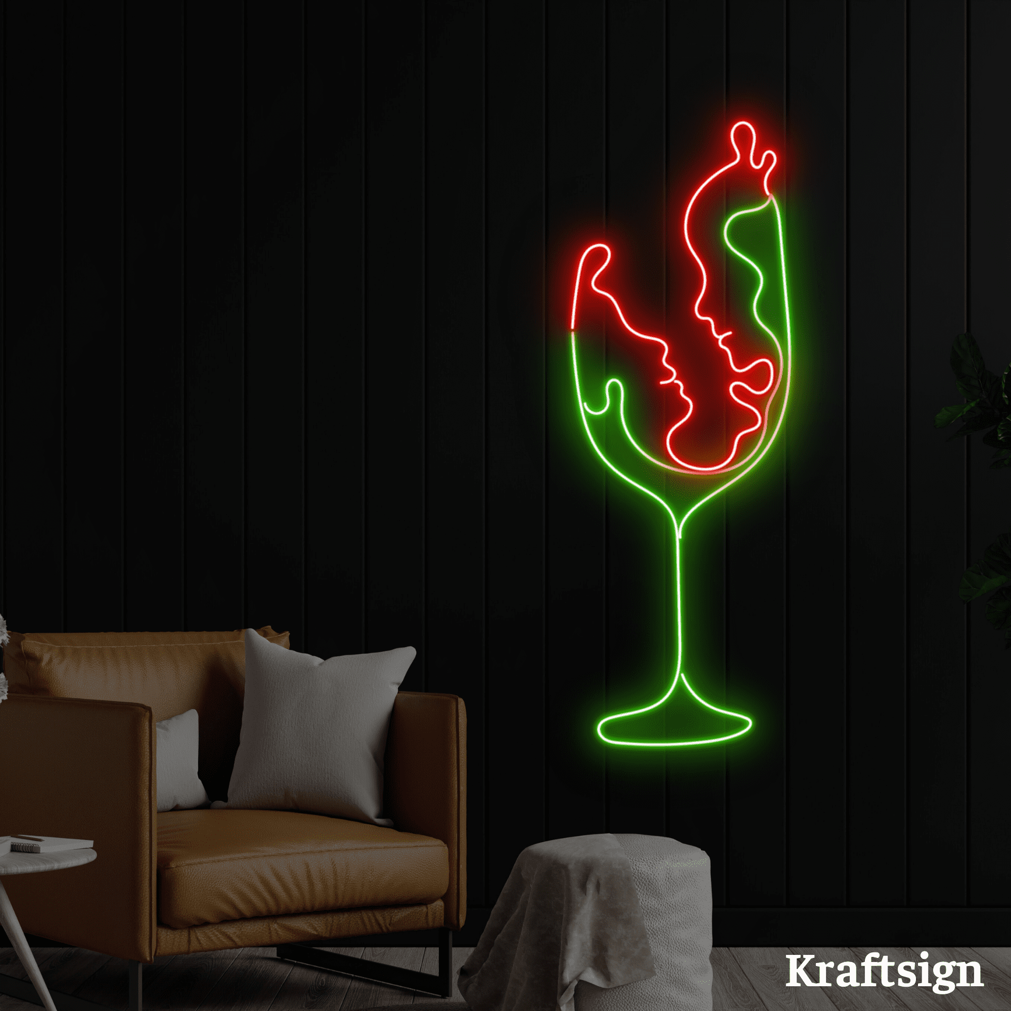 Craftnamesign Couple In Wine Neon Signs, Anniversary Decor, Bar LED ...