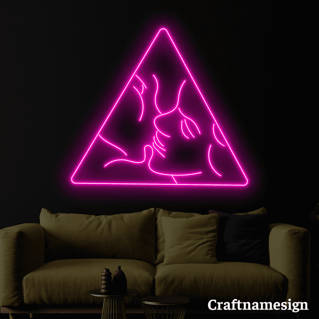 Craftnamesign Couple Kiss Art Neon Sign for Couple Room Bedroom Wall ...