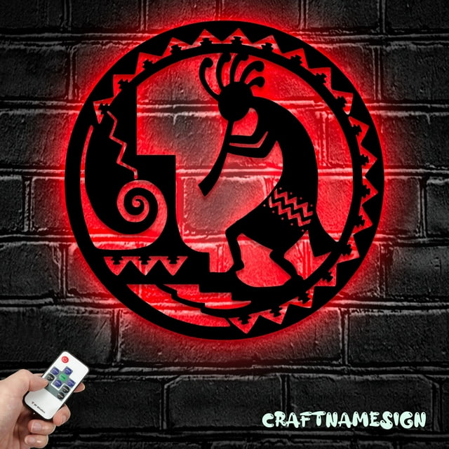 Craftnamesign Couple Kokopelli Dancing Metal Wall Art LED Light ...