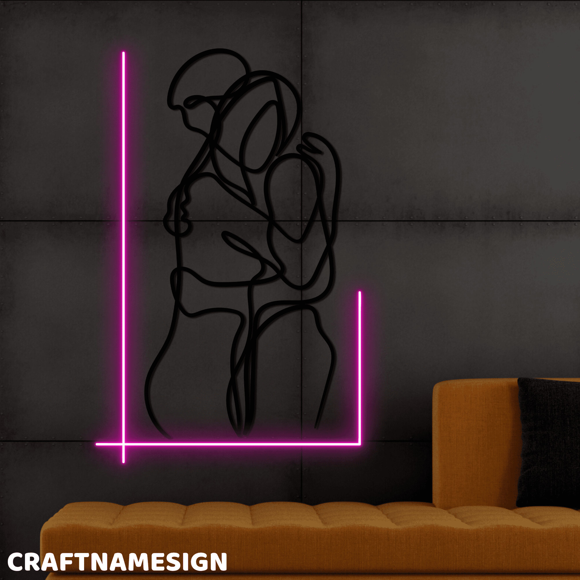 Craftnamesign Couple Neon Decal, Bedroom Wall Art, Living Room Wall ...