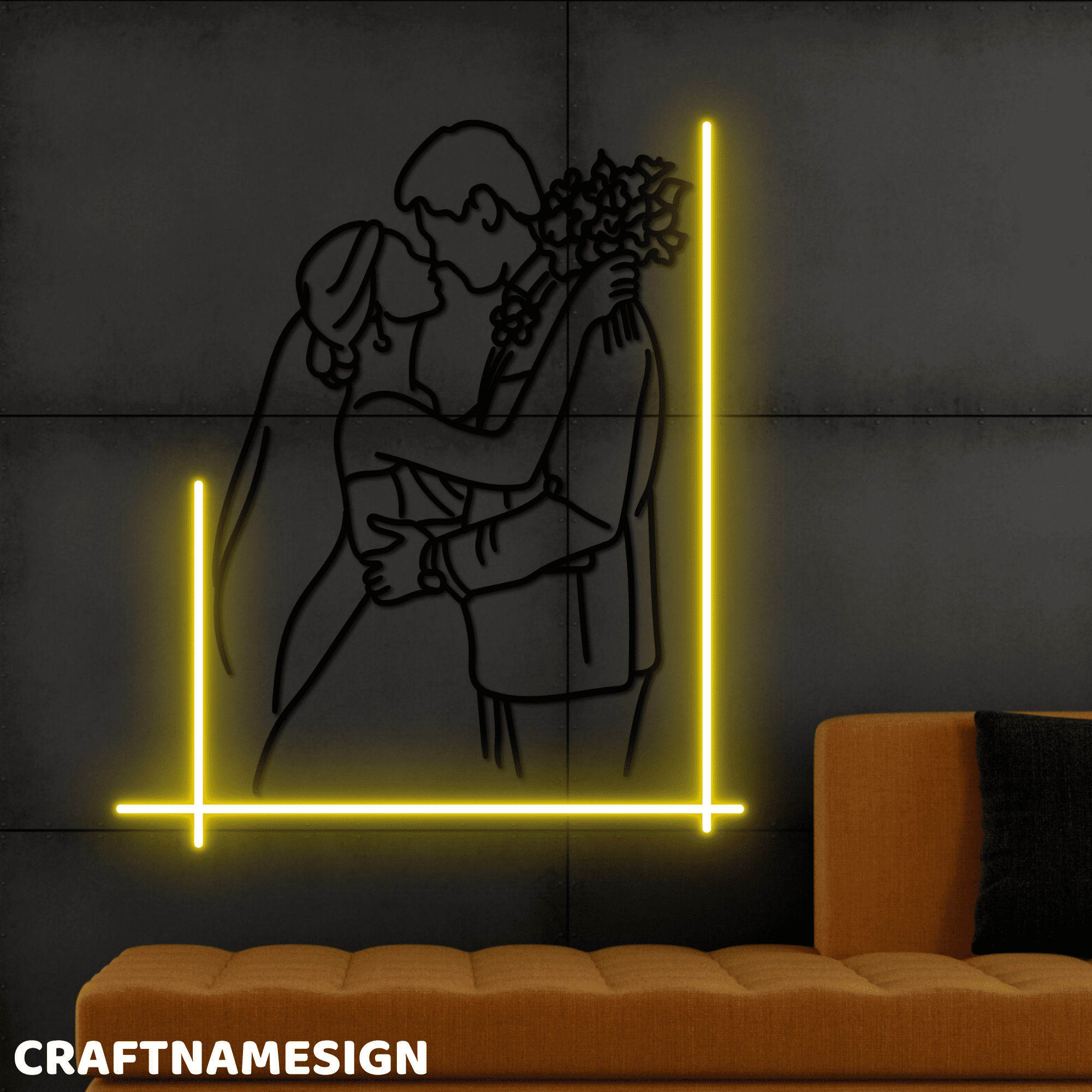 Craftnamesign Couple Neon Decal, Wedding Party Wall Sign, Bedroom Wall ...