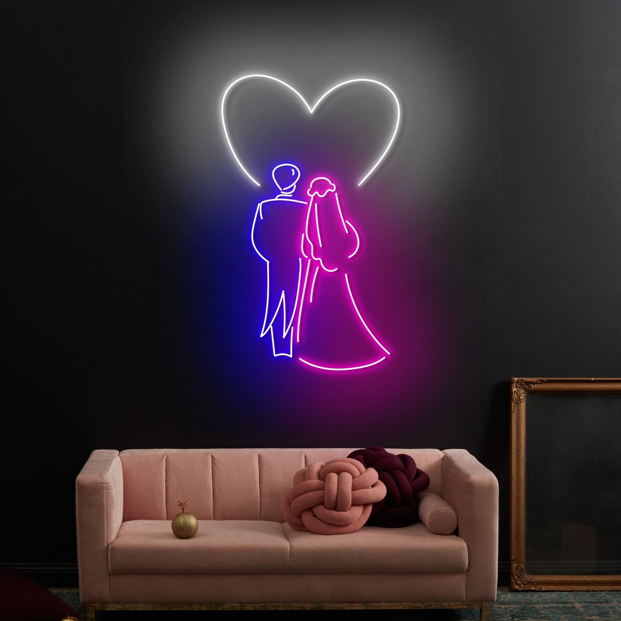 Craftnamesign Couple Wedding Neon Sign, Wedding Led Light Wall Art ...