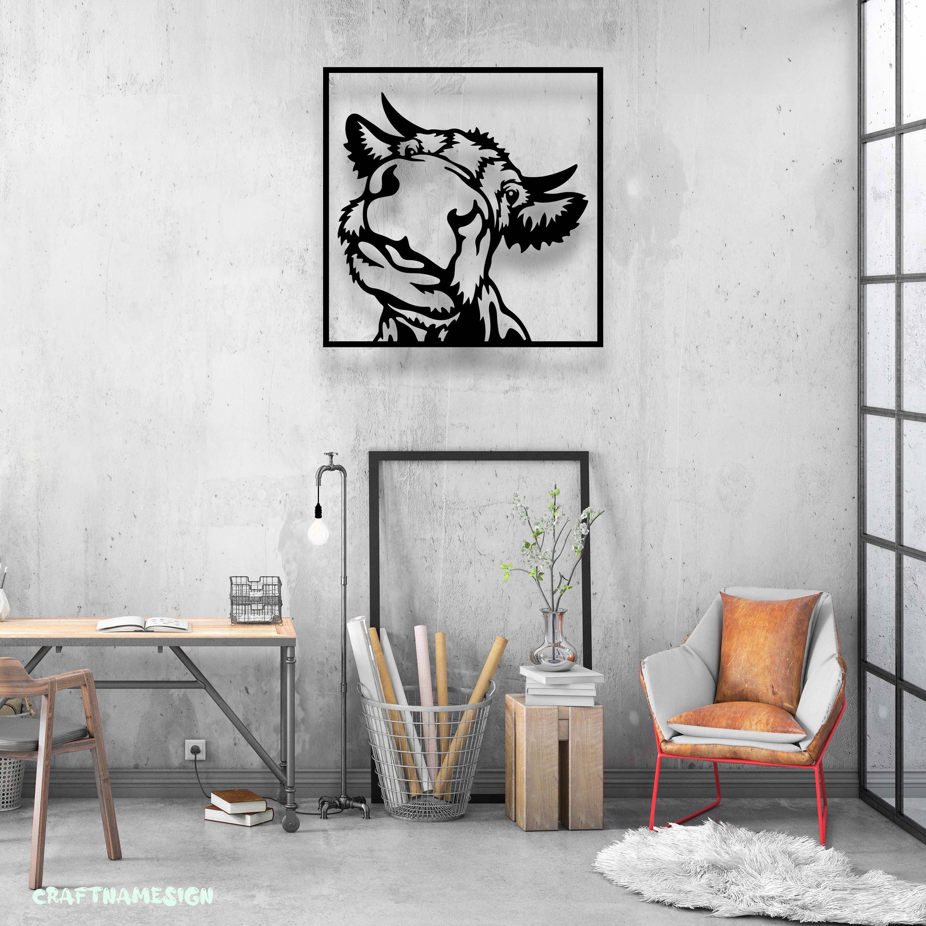 Craftnamesign Cow Farmhouse Metal Wall Art LED Light, Beef Livestock ...