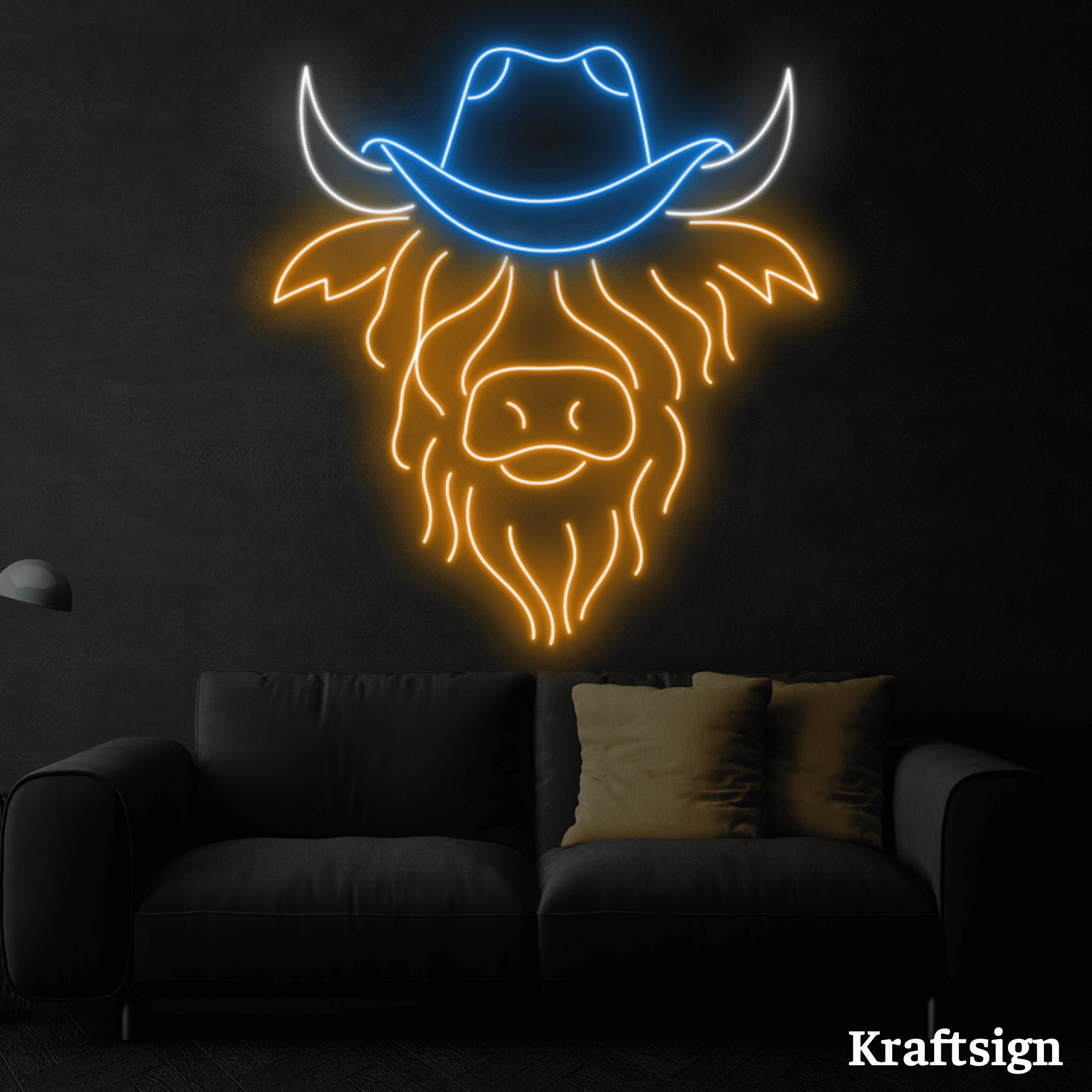 Craftnamesign Cow Neon Sign, Rodeo LED Sign, Men Cave Decor, Cowboy ...