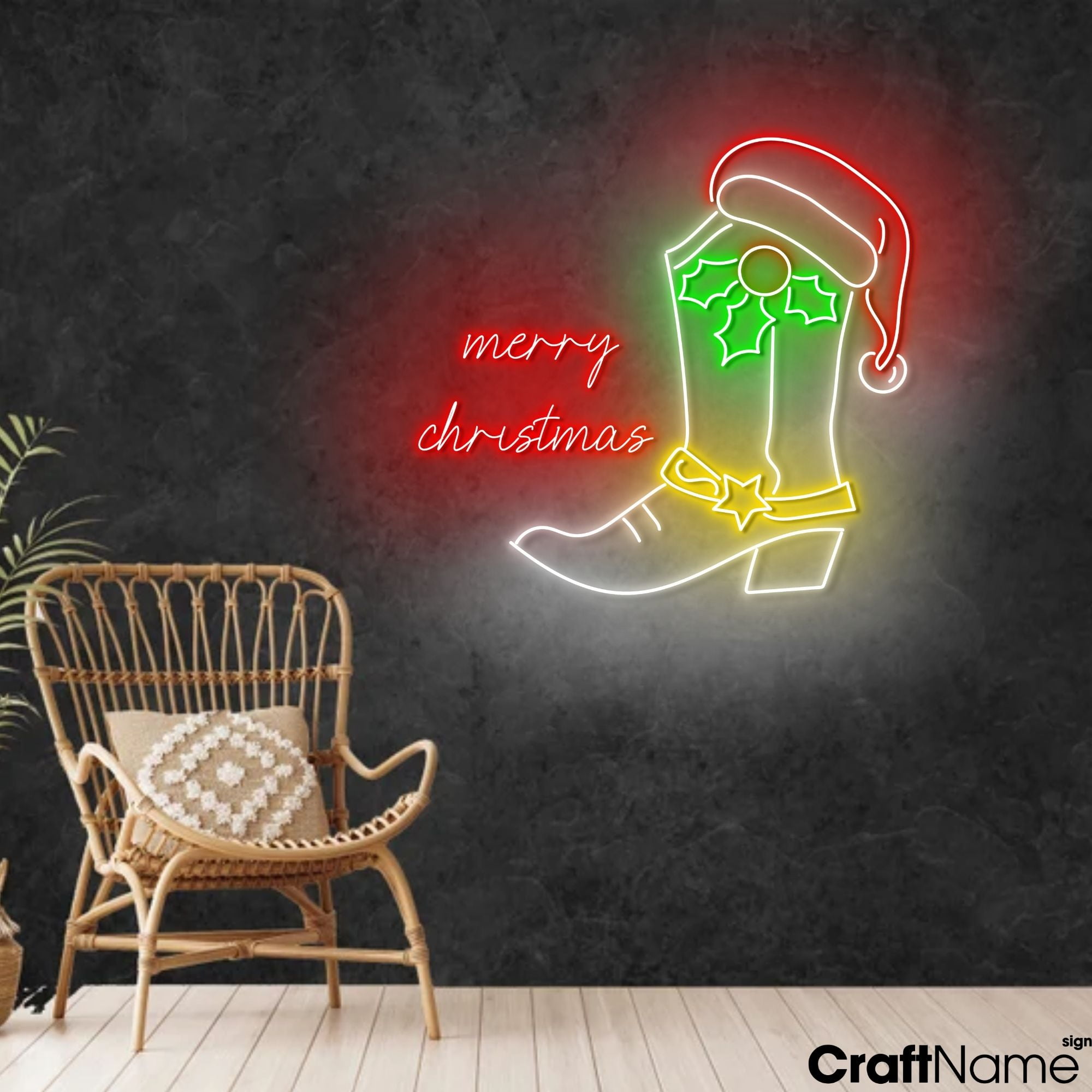 Craftnamesign Cowboy Boots Neon Light, Cowboy LED Sign Decor, Christmas ...