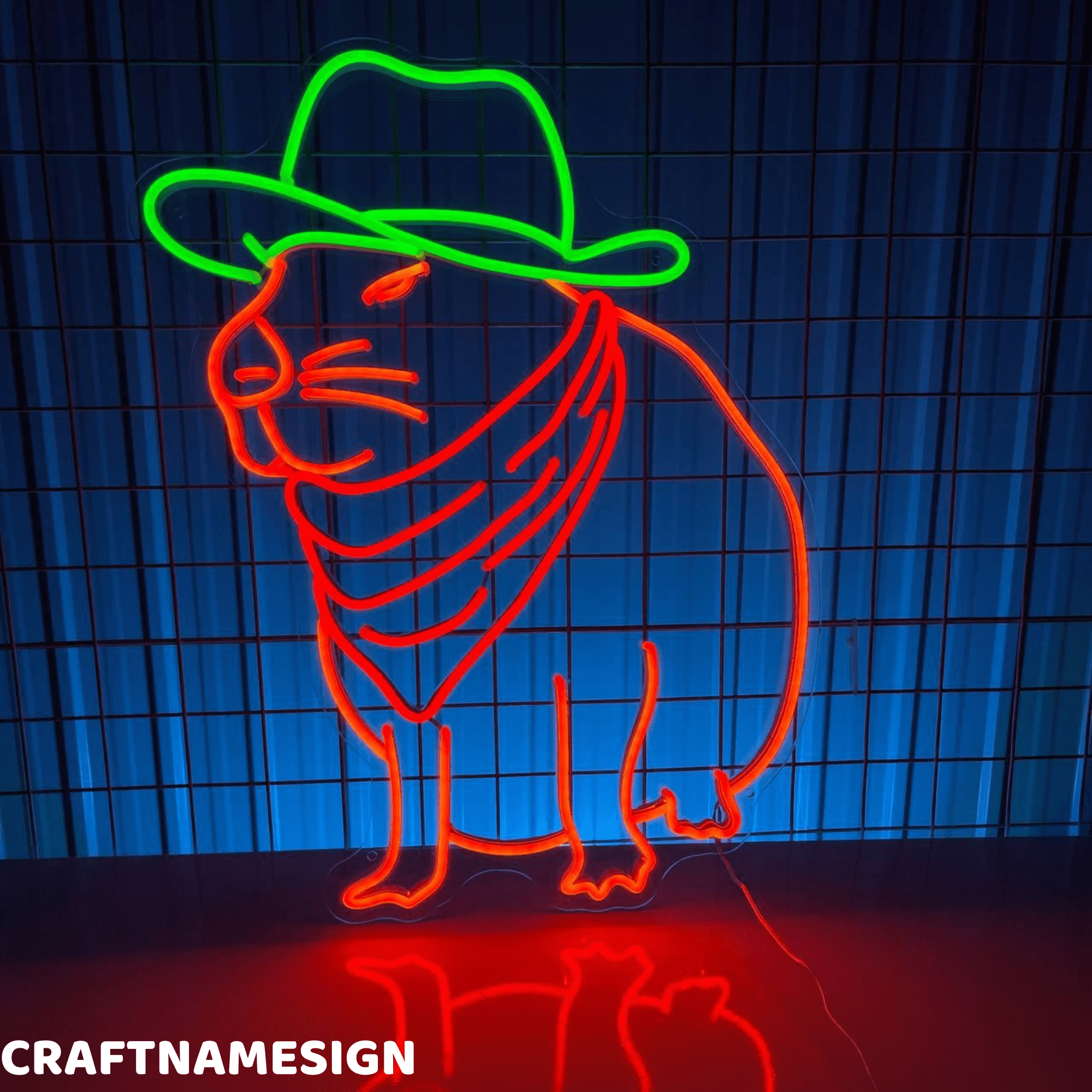Craftnamesign Cowboy Capybara Neon Sign, Capybara Wall Art, Nursery ...