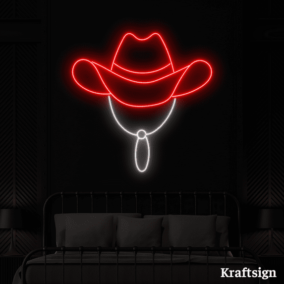 Craftnamesign Cowboy Hat Neon Sign, Bedroom Decor, Gift For Her, Noel ...