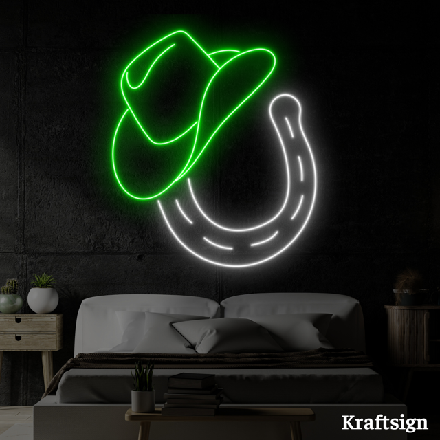 Craftnamesign Cowboy Hat Neon Sign, Horseshoe LED Sign, Farmer Dad ...