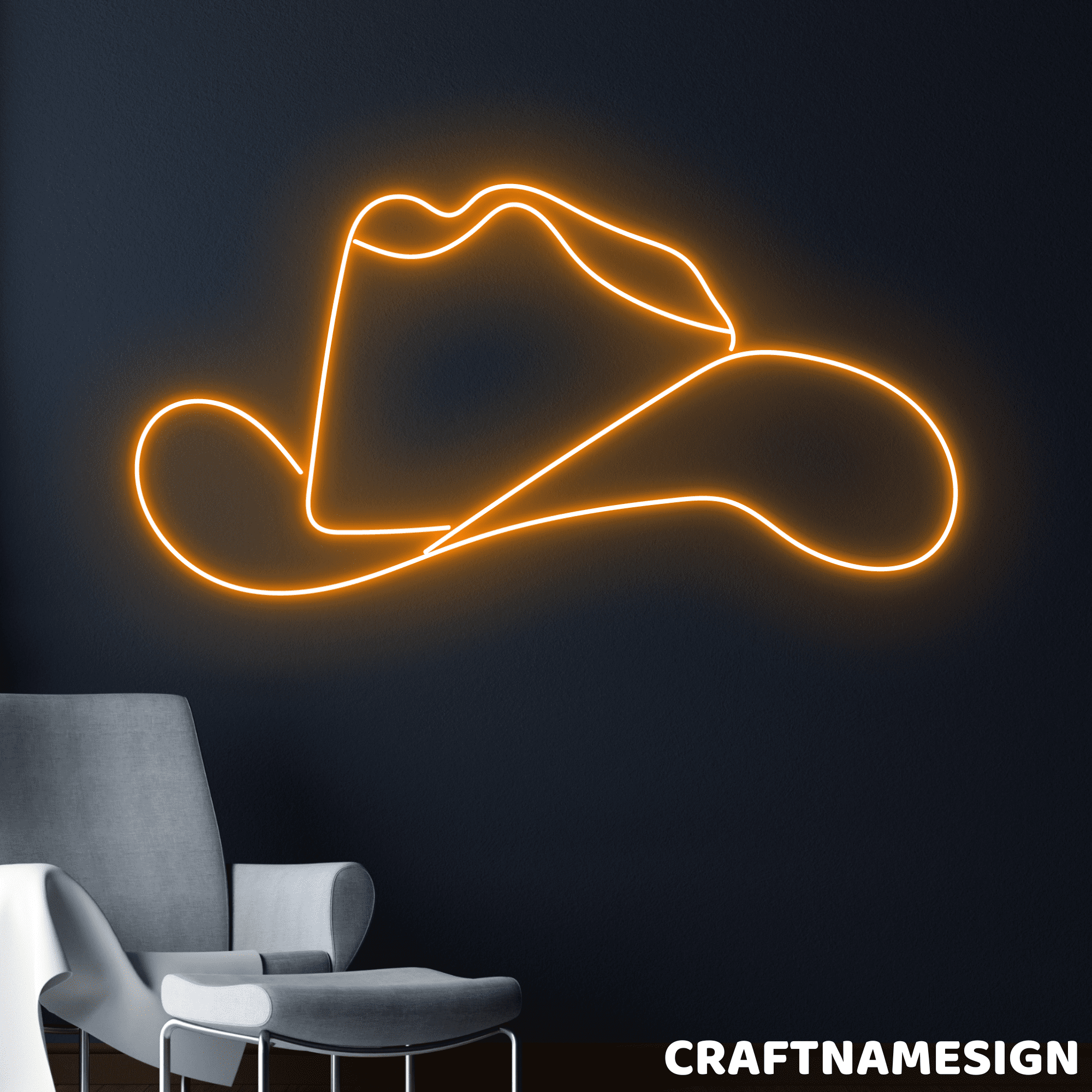 Craftnamesign Cowboy Hat Neon Sign, Western Room Wall Art, Minimalist ...