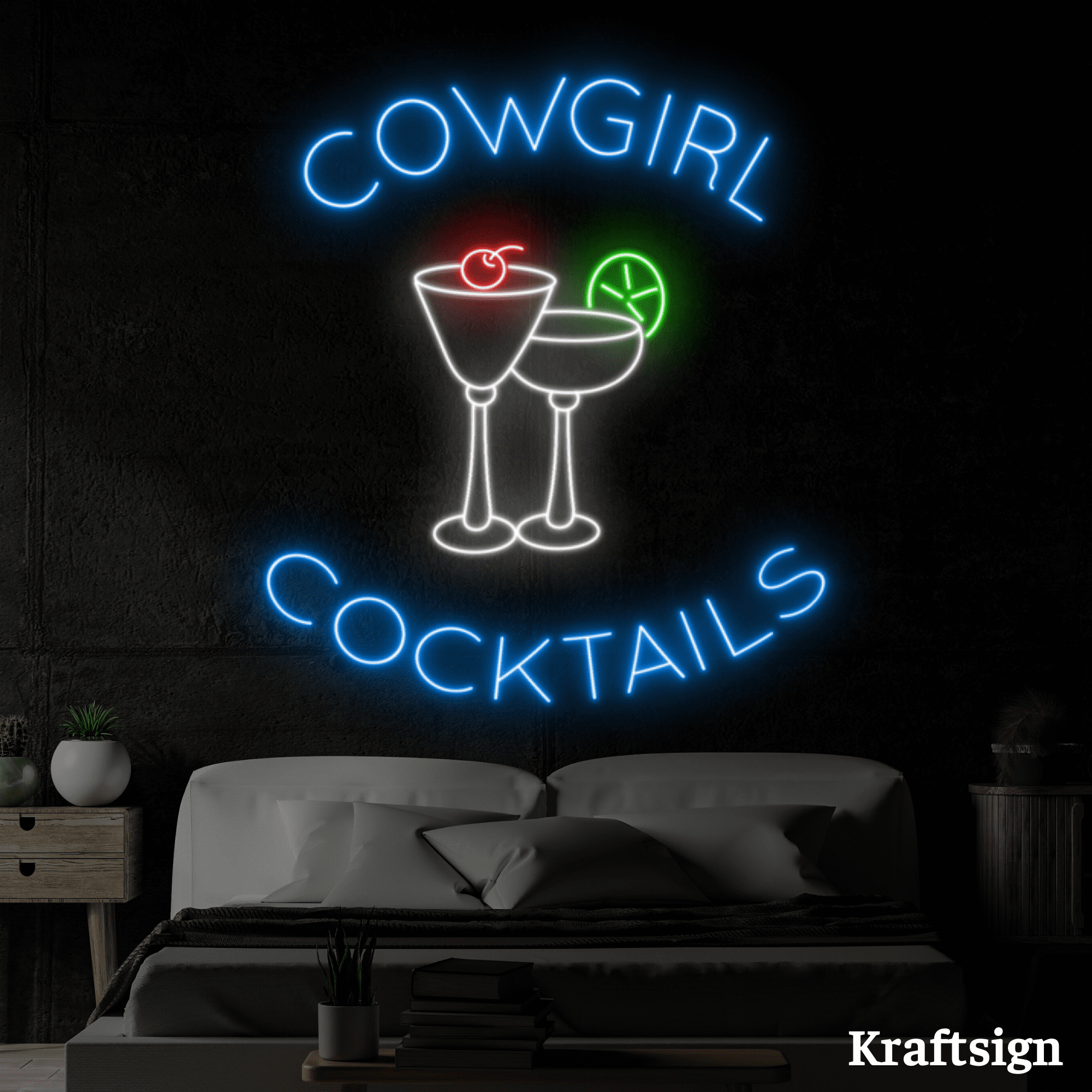 Craftnamesign Cowgirl Cocktail Neon Sign, Bar Club Decor, Cocktail ...