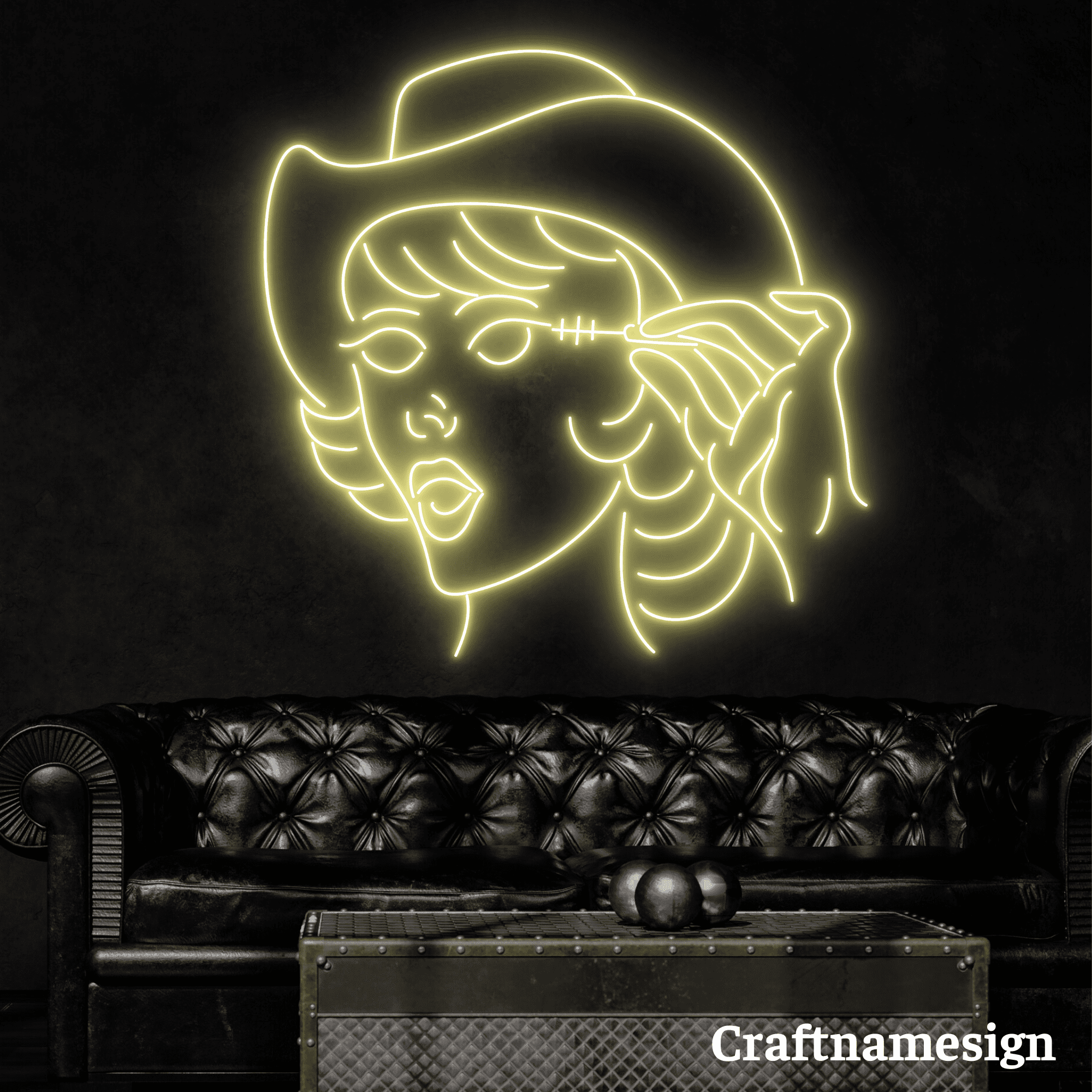 Craftnamesign Cowgirl Line Art Neon Sign for Party Bar Girl Room ...
