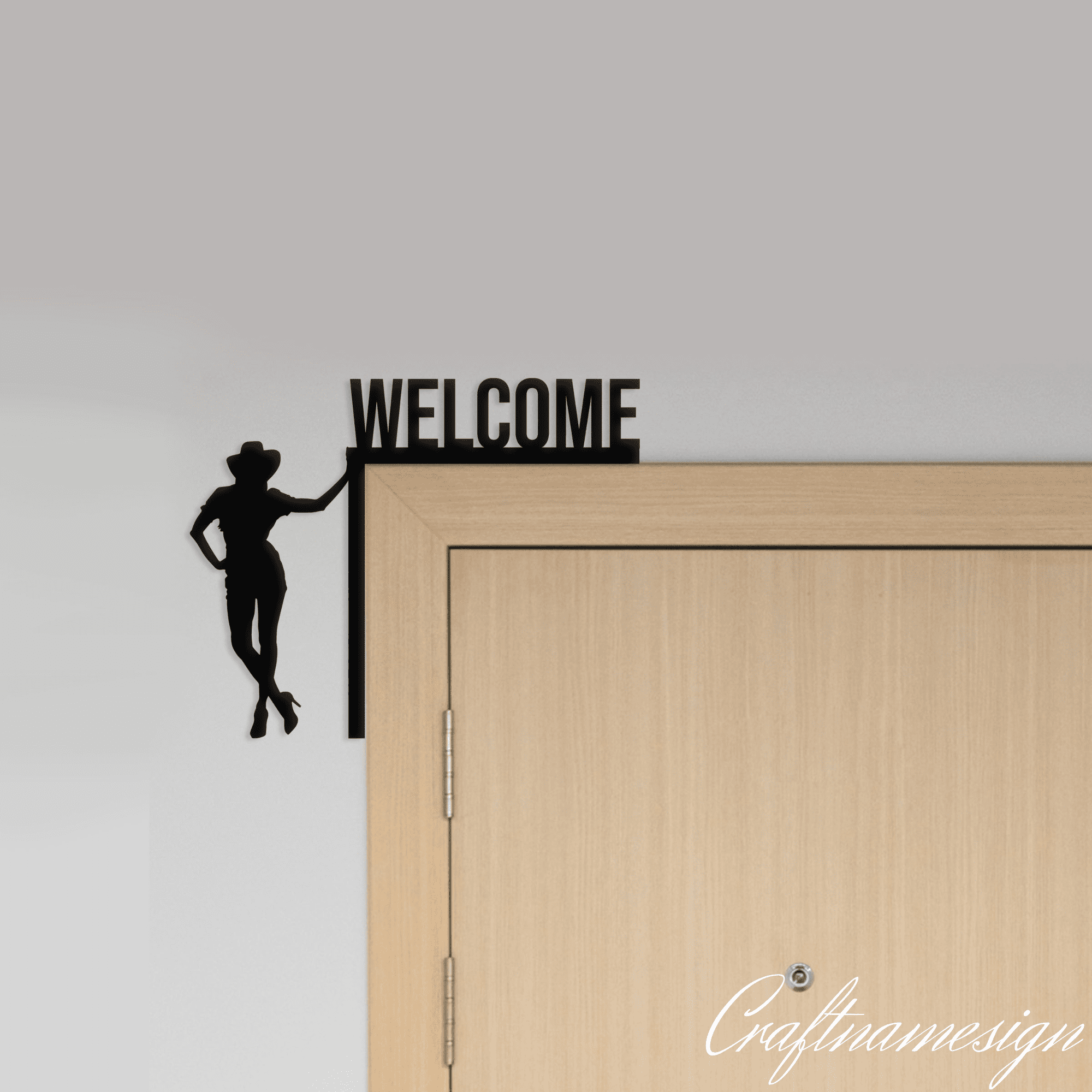 Craftnamesign Cowgirl Welcome Metal Door Corner Sign, Door Corner ...
