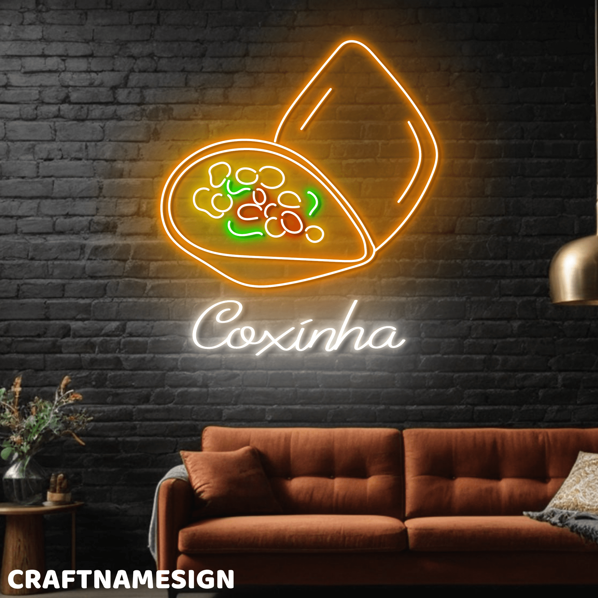Craftnamesign Coxinha Neon Light, Brazilian Food Wall Sign, Restaurant ...