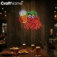 Craftnamesign Crab Beer Neon Sign, Funny LED Wall Light for Bar or ...