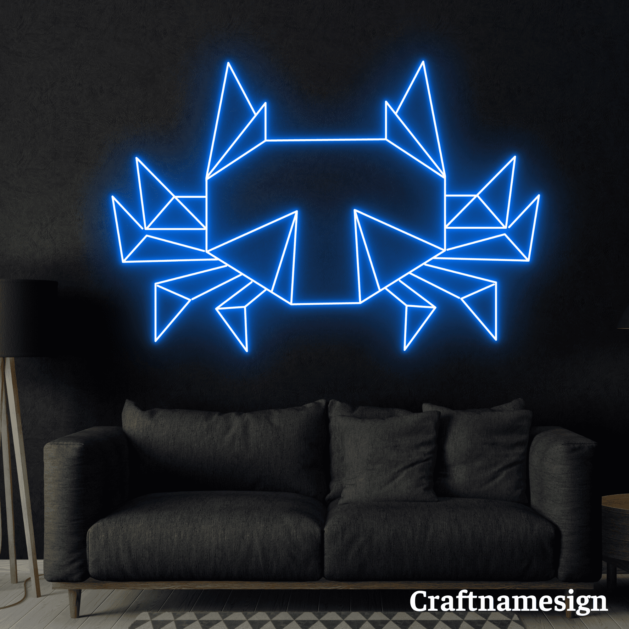 Craftnamesign Crab Geometric LED Light Neon Sign for Seafood Restaurant ...