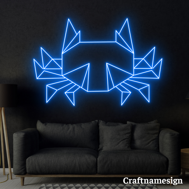 Craftnamesign Crab Geometric LED Light Neon Sign for Seafood Restaurant ...