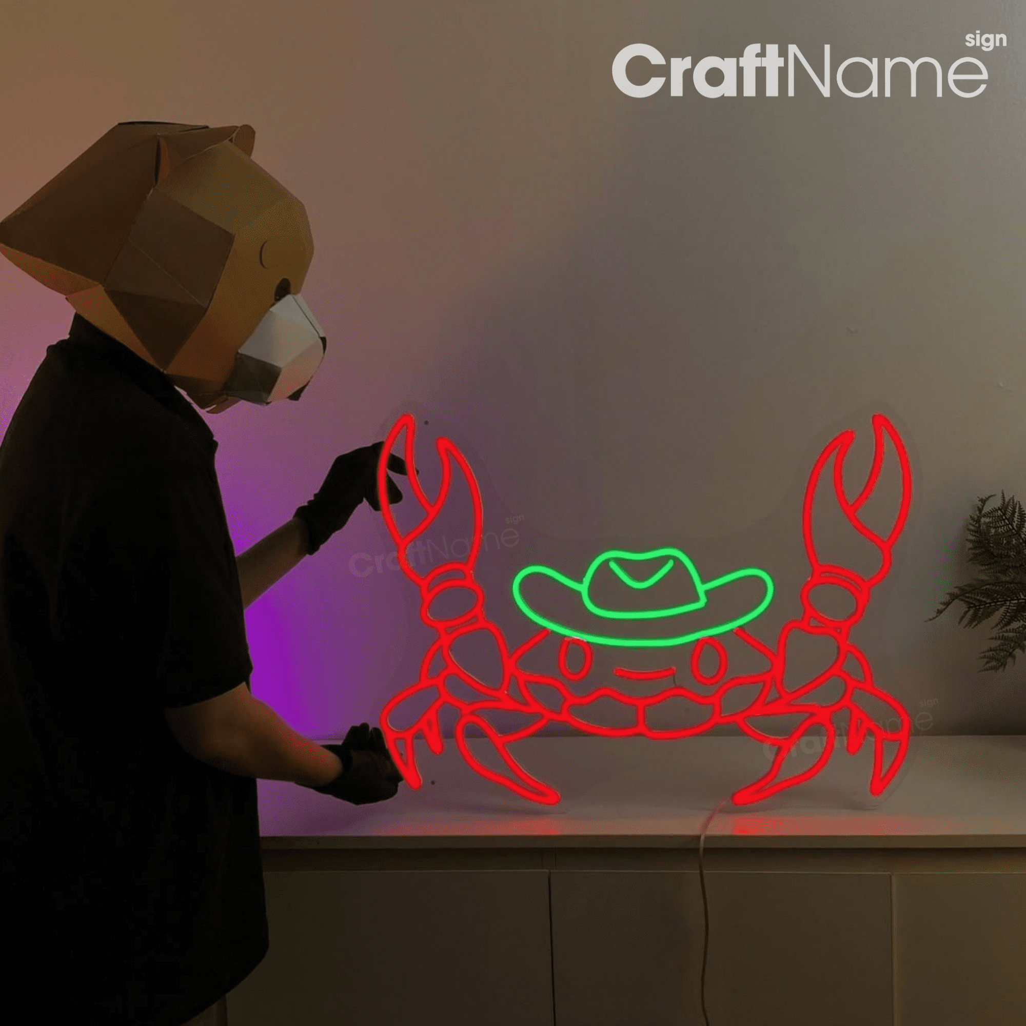 Craftnamesign Crab Led Light for Crab Store Wall Art, Seafood ...