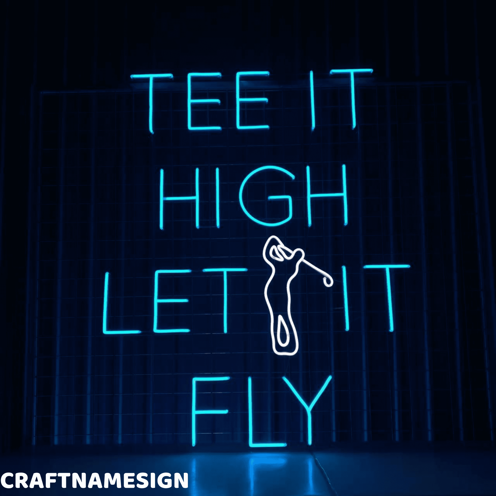 Craftnamesign Tee It High Let It FLy Neon Sign, Golf Club Wall Decor ...