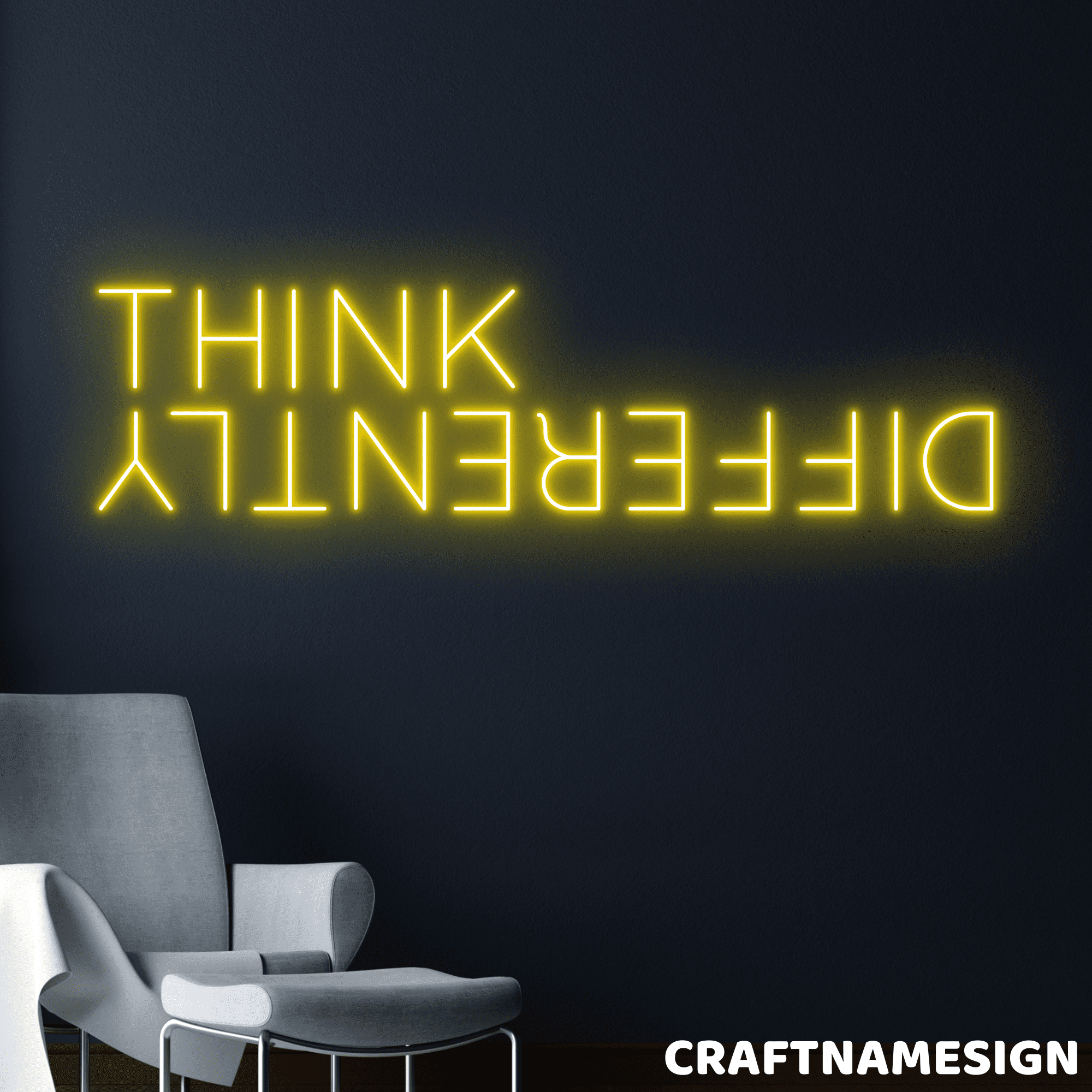 Craftnamesign Think Differently Neon Sign, Classroom Wall Decor, Office ...