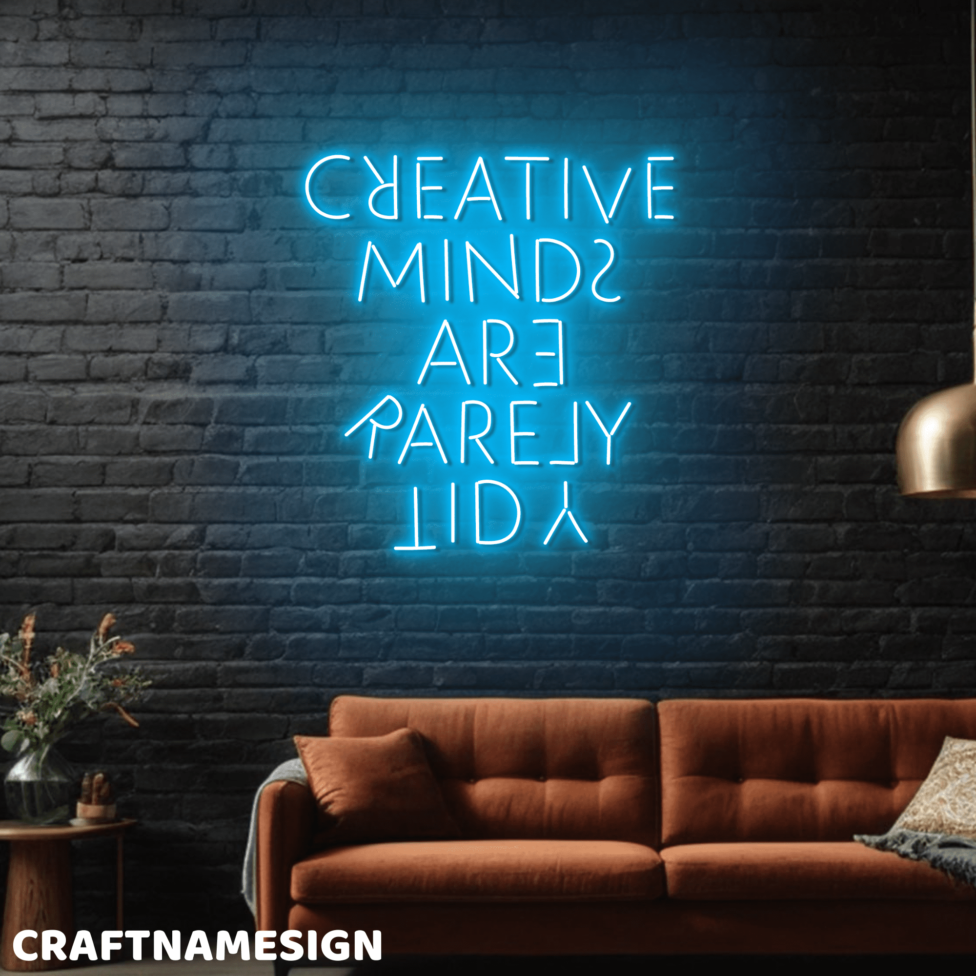 Craftnamesign Creative Minds Rarely Tidy LED Sign, Office Wall Art ...