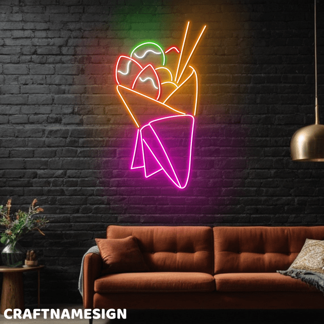Craftnamesign Crepe Neon Sign, French Pancake Wall Sign, Restaurant ...