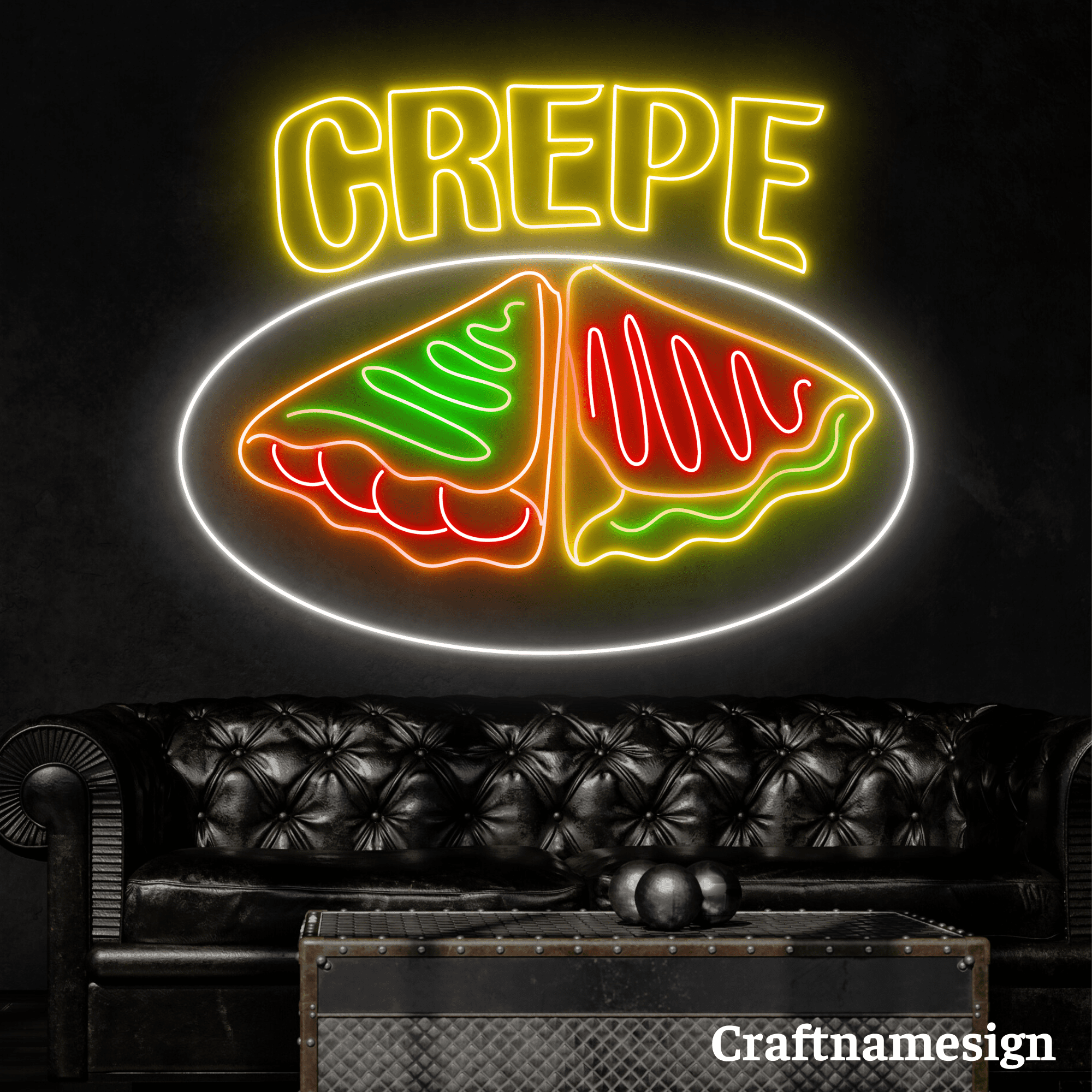 Craftnamesign Crepe Neon Sign for Crepe Shop Restaurant Wall Decor ...