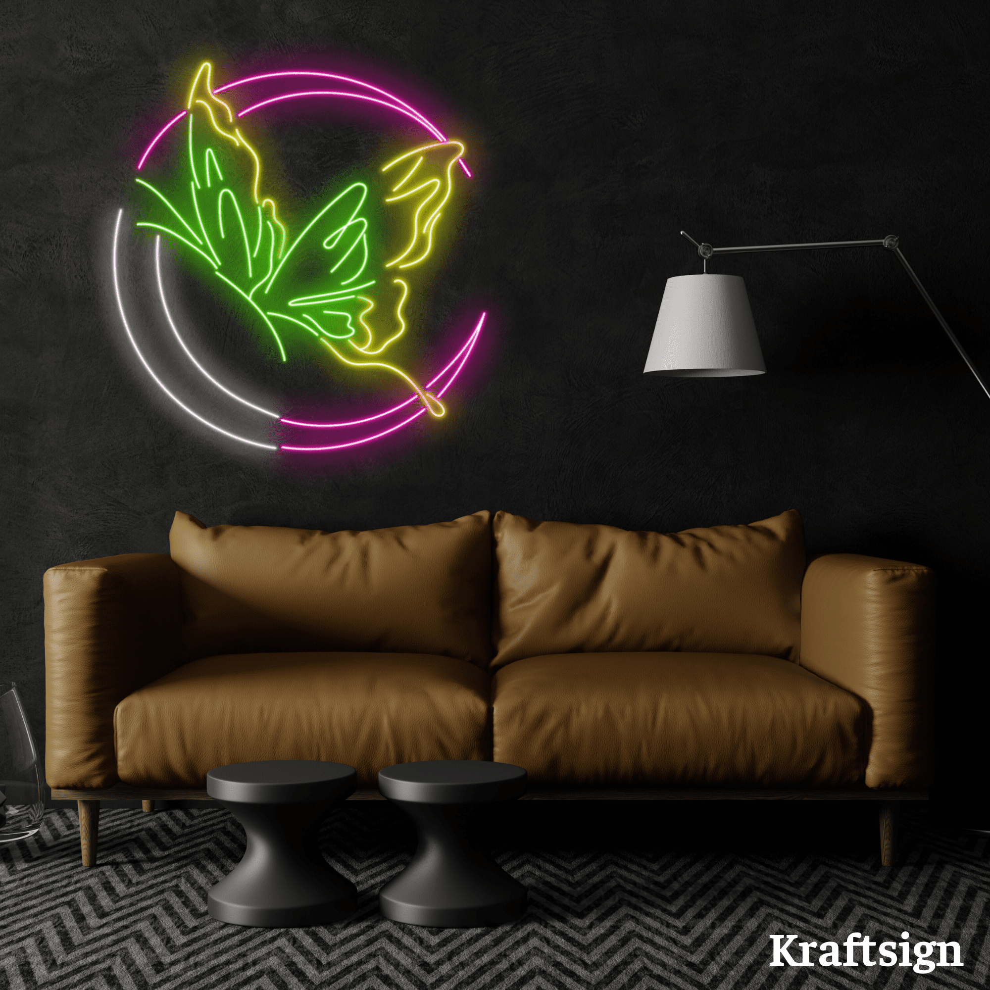 Craftnamesign Crescent Moon Neon Sign, Butterfly LED Sign, Bedroom ...