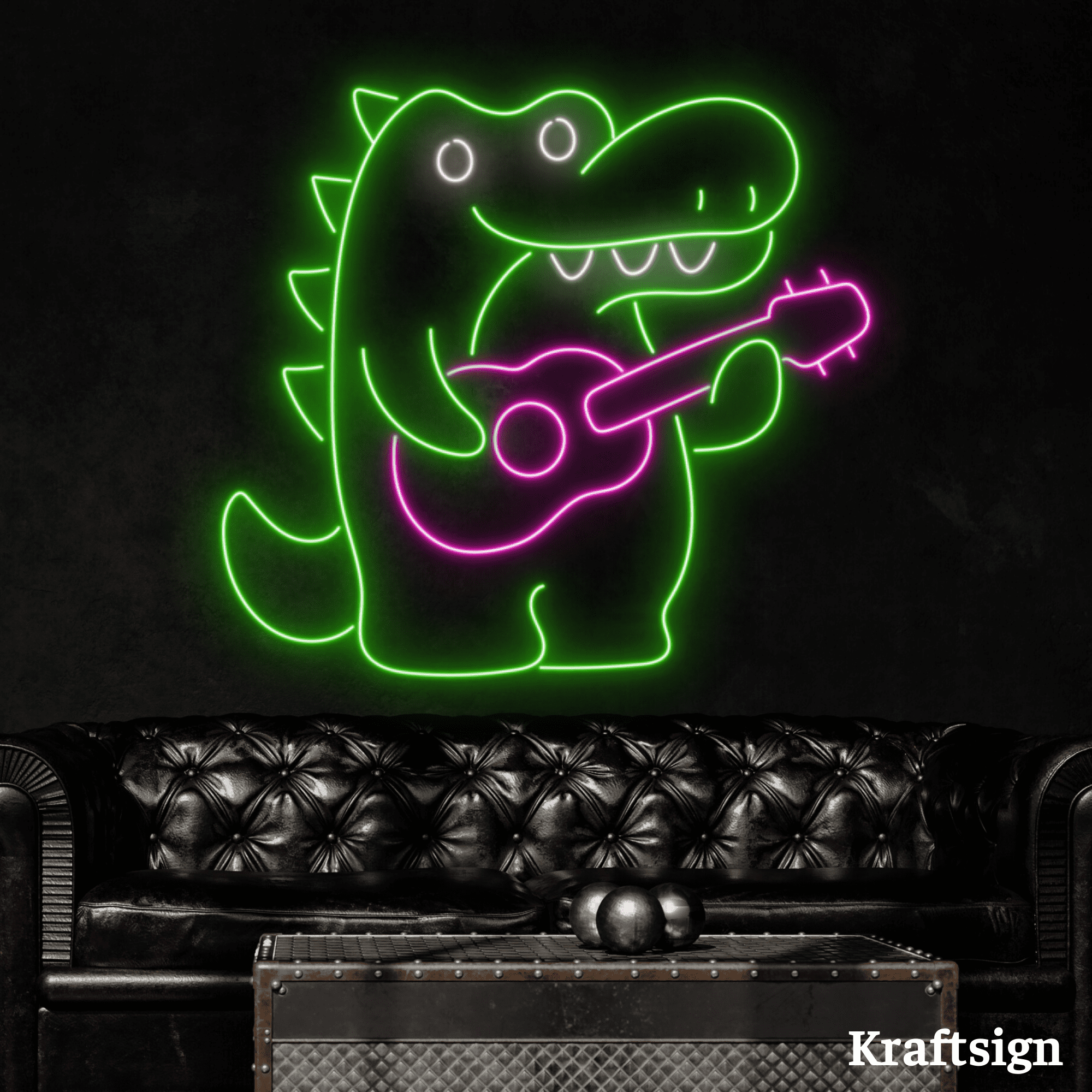 Craftnamesign Crocodile Play Guitar Neon sign, Nursery Decor, Gift For ...