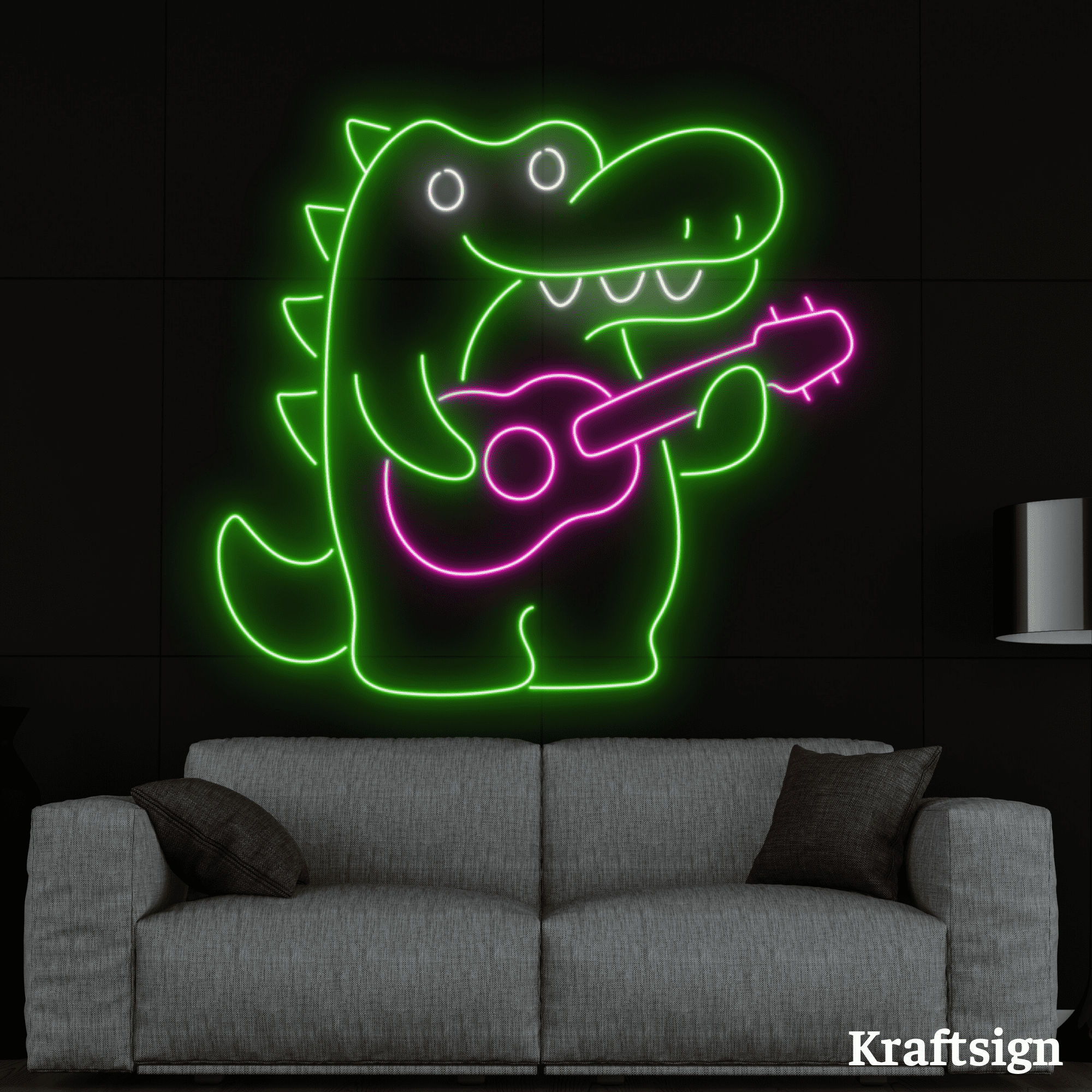 Craftnamesign Crocodile Play Guitar Neon sign, Nursery Decor, Gift For ...