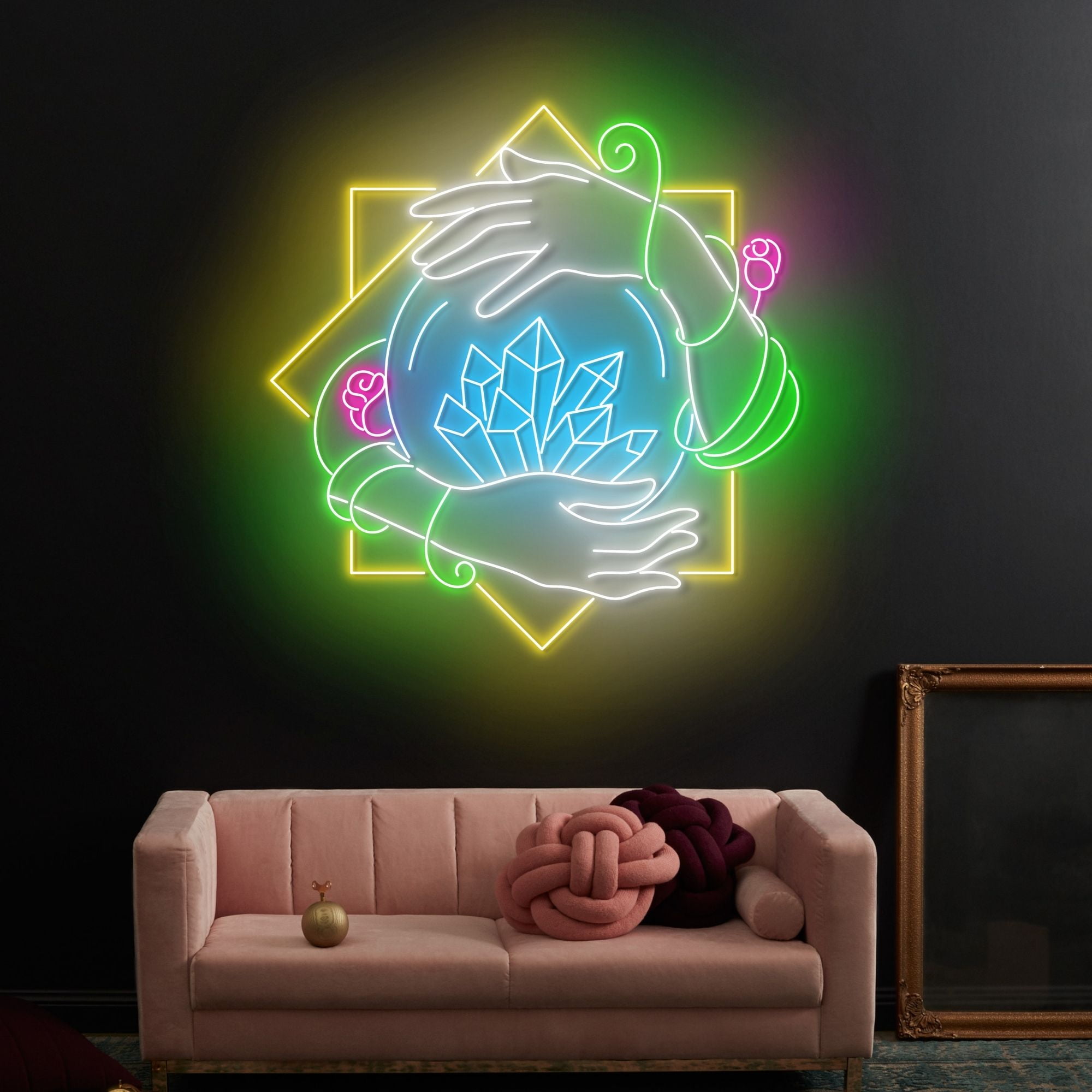 Craftnamesign Crystal Ball Neon Sign, Psychic Tarot Led Light Decor ...