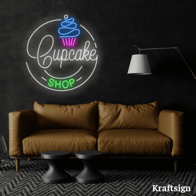 Craftnamesign Cupcake Shop Neon Sign, Bakery LED Sign, Cakes Shop Decor ...