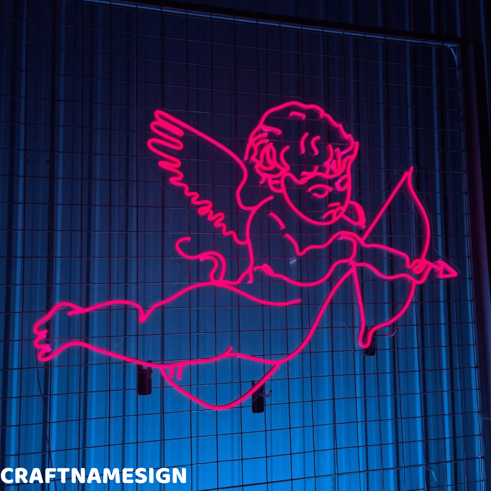Craftnamesign Cupid Angel Neon Sign, Bedroom Wall Decor, Cupid Led ...