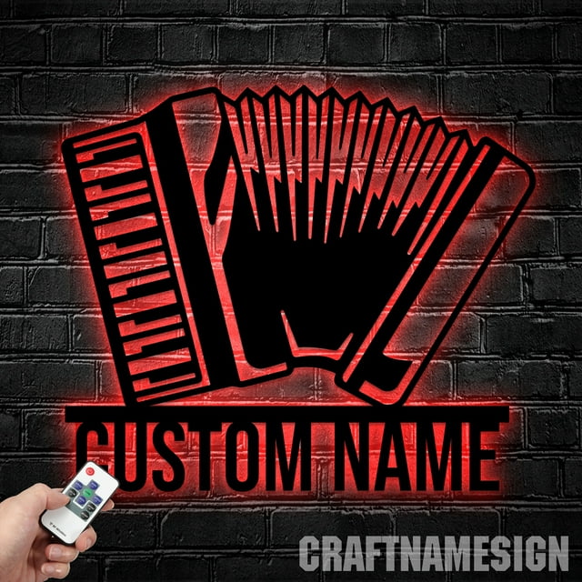 Craftnamesign Custom Accordion Metal Wall Art LED Light, Custom ...