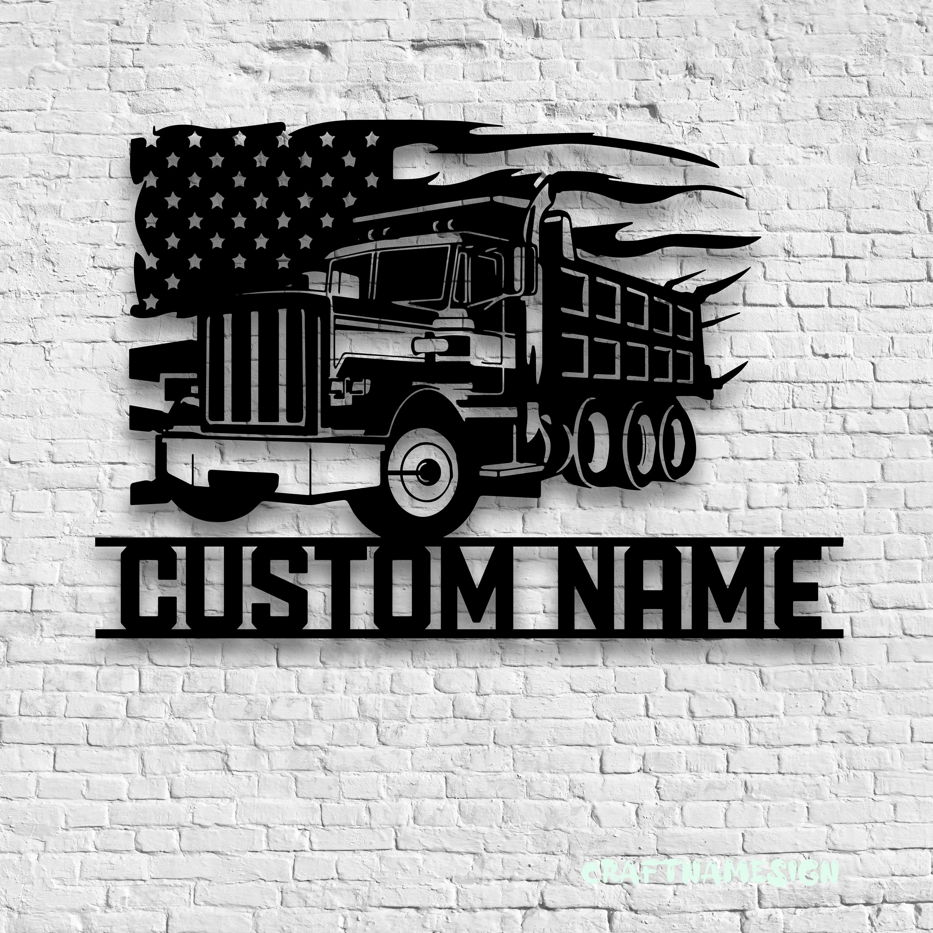 Craftnamesign Custom US Pump Truck Driver Metal Sign LED Light, Trucker ...