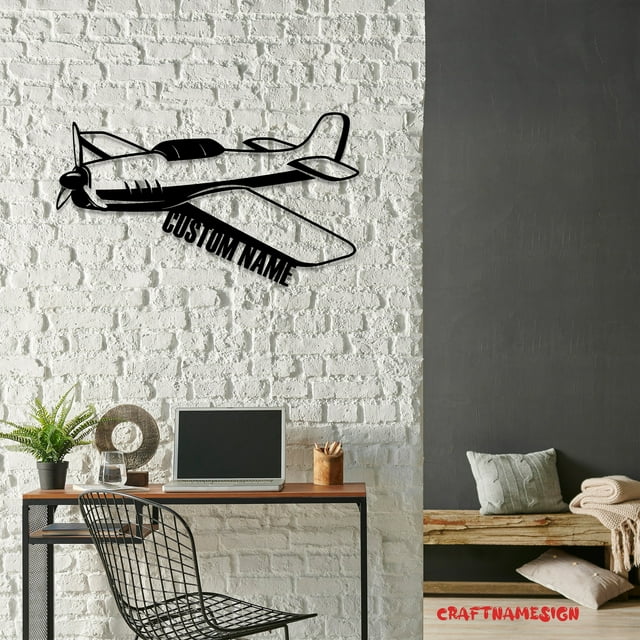 Craftnamesign Custom Aircraft Metal Wall Art LED Light, Custom Pilot ...
