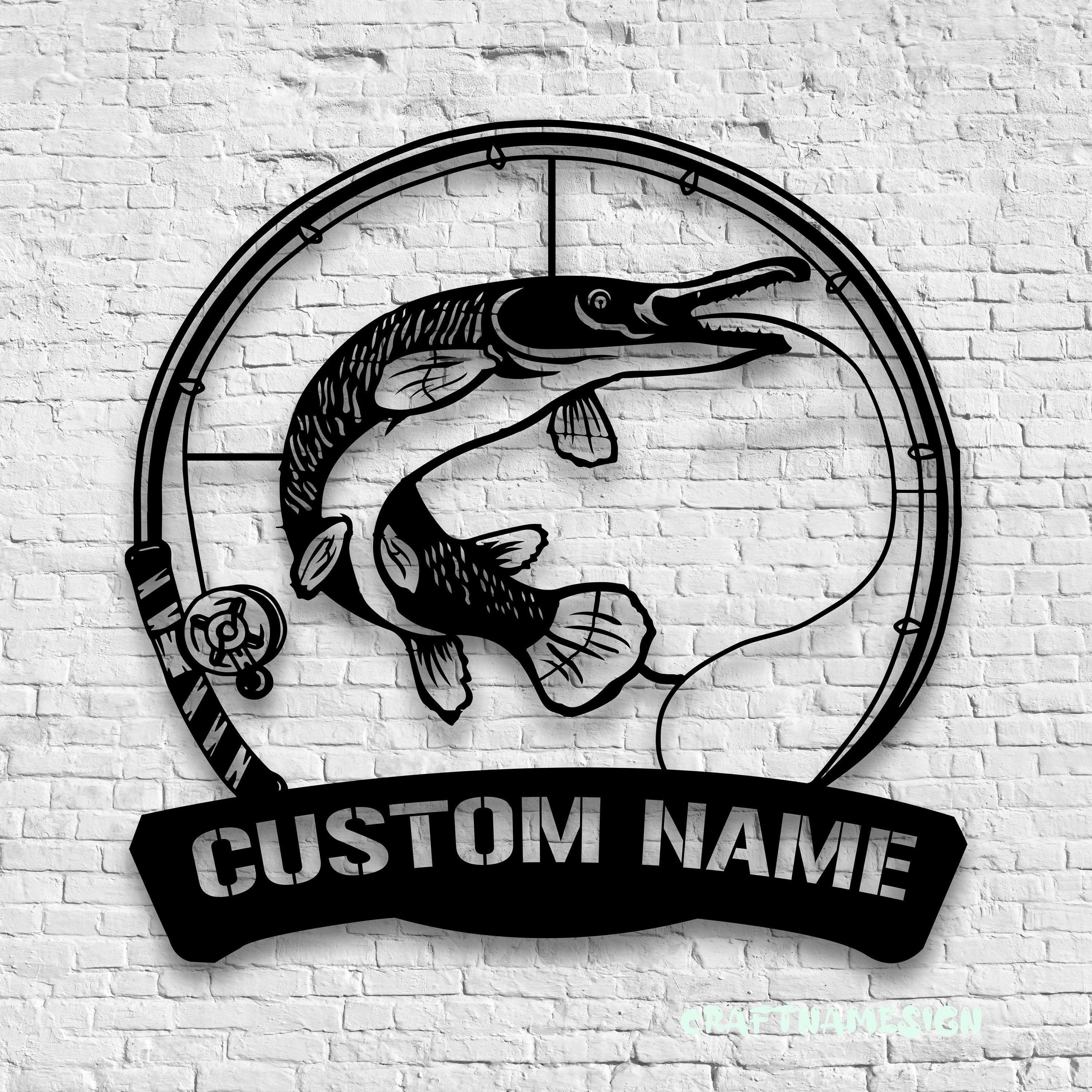 Craftnamesign Custom Alligator Gar Fishing Metal Sign LED Light ...