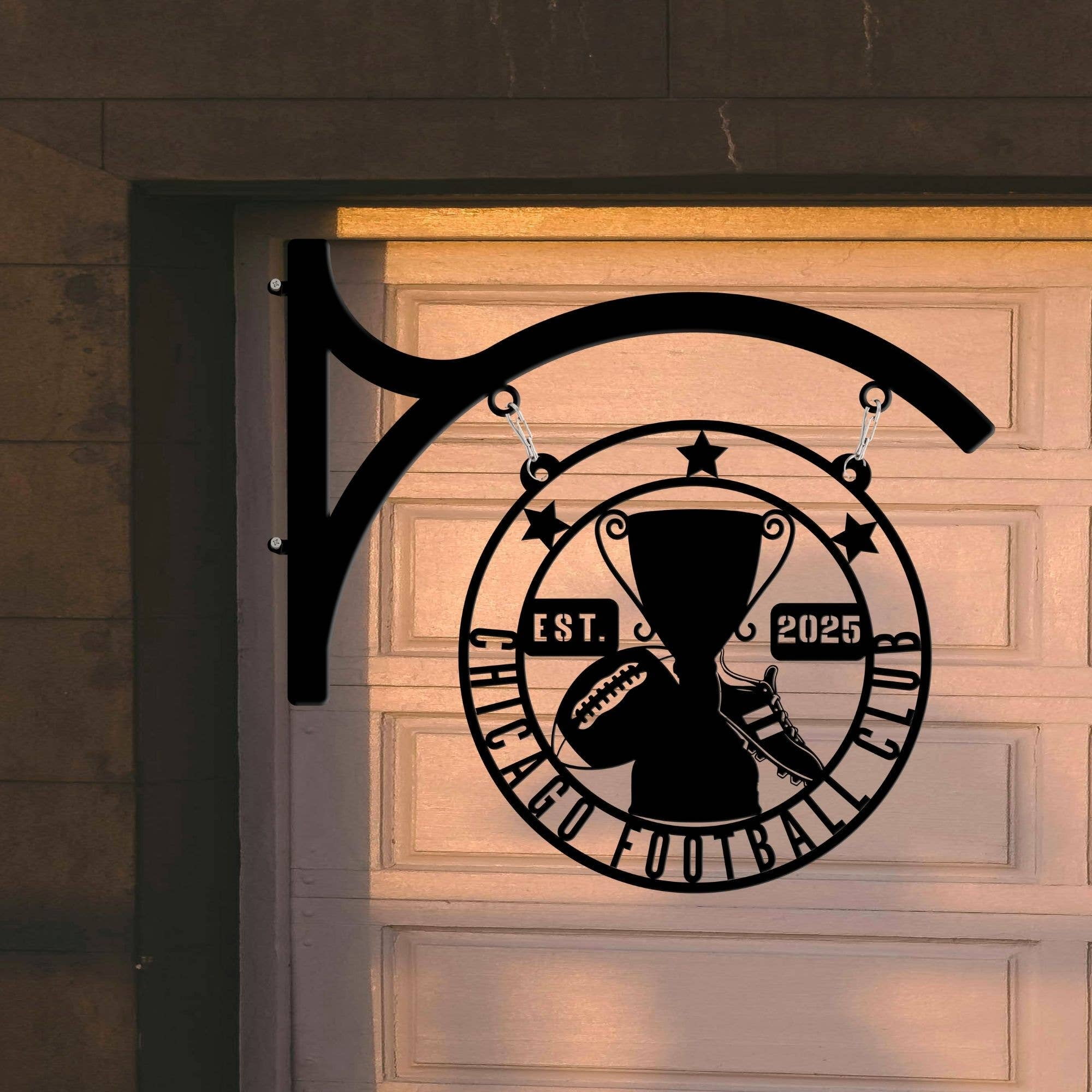 Craftnamesign Custom American Football Club Metal Hanging Sign, Outdoor ...