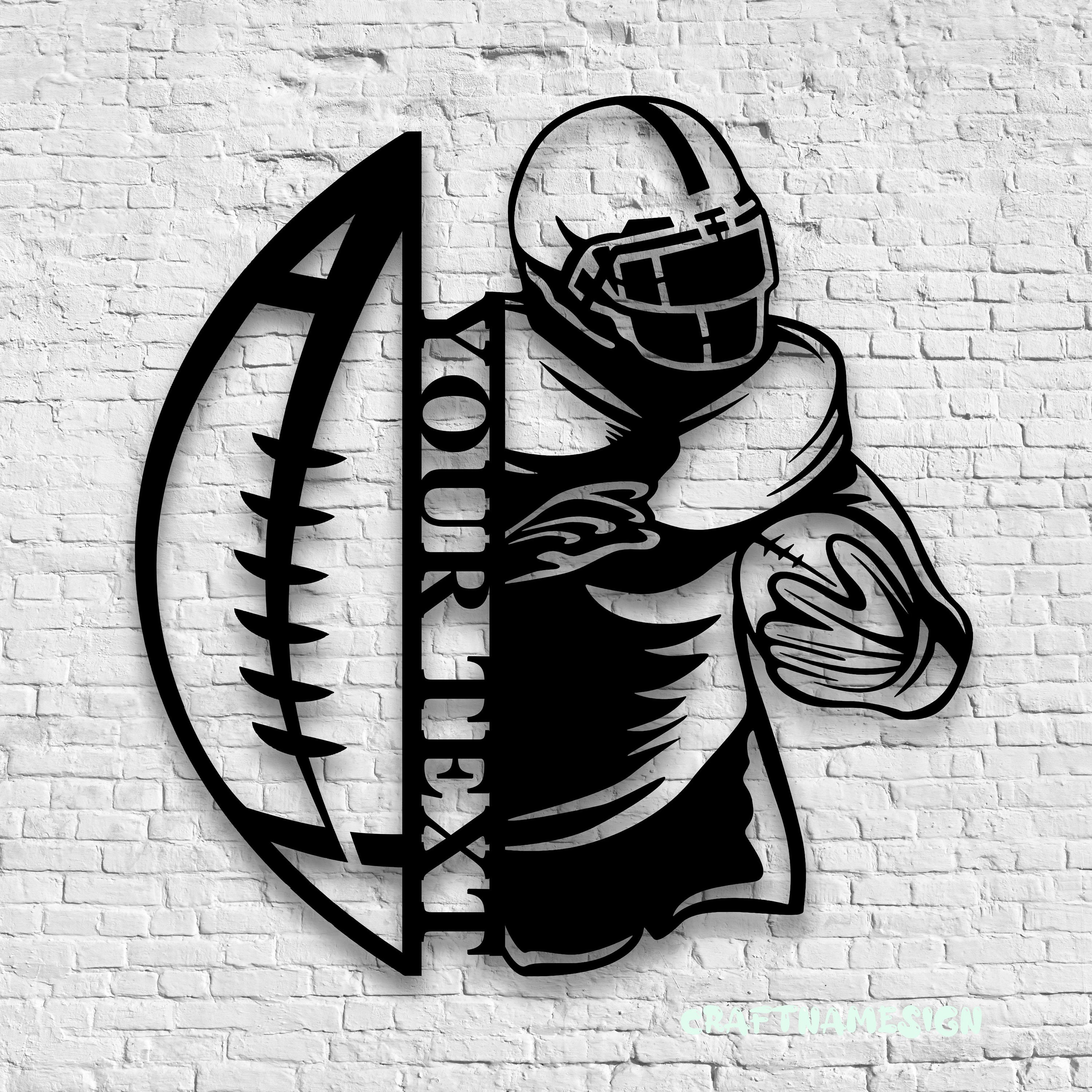 Craftnamesign Custom American Football Metal Wall Art LED Light, Custom ...
