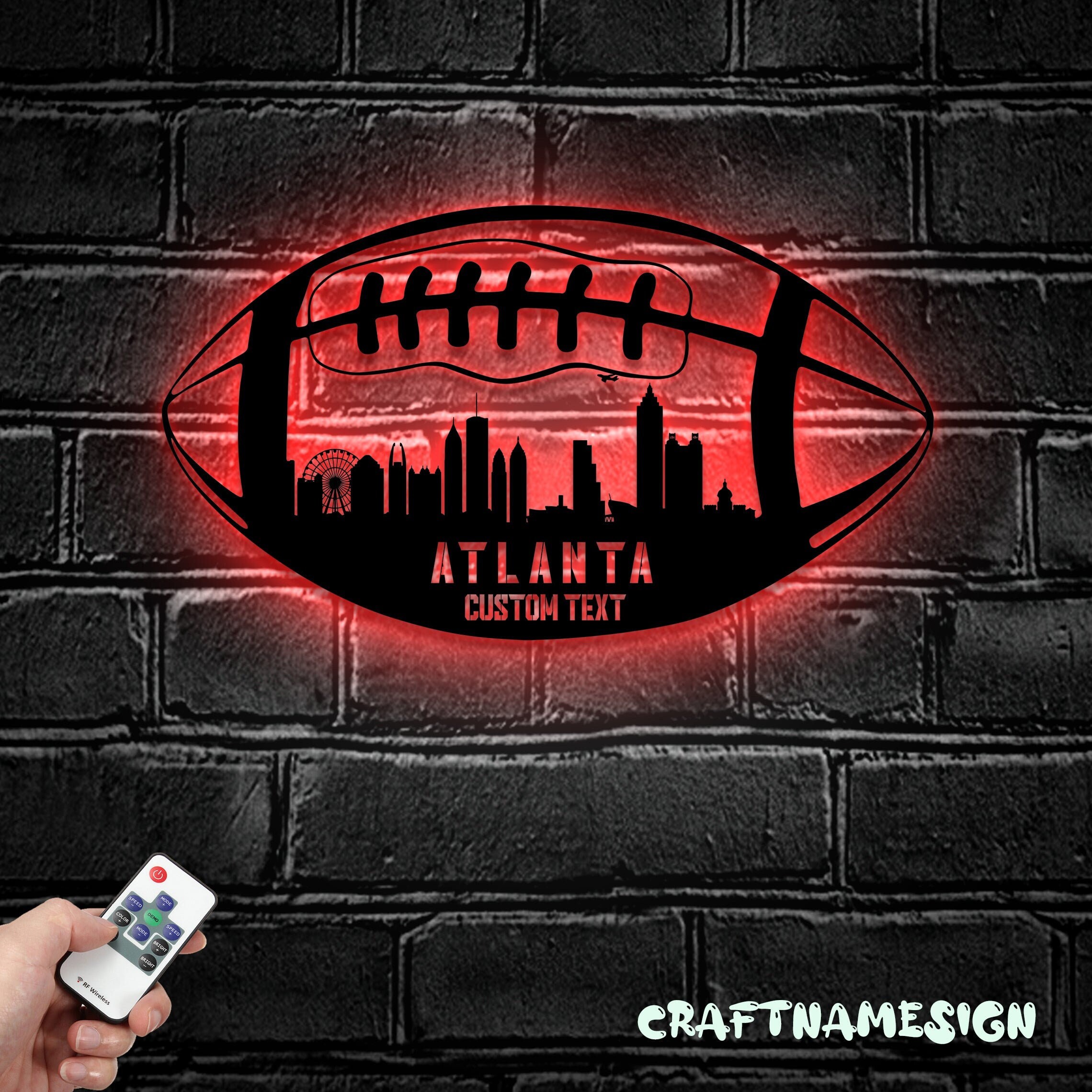 Craftnamesign Custom Atlanta Skyline Metal Sign LED Light, American ...